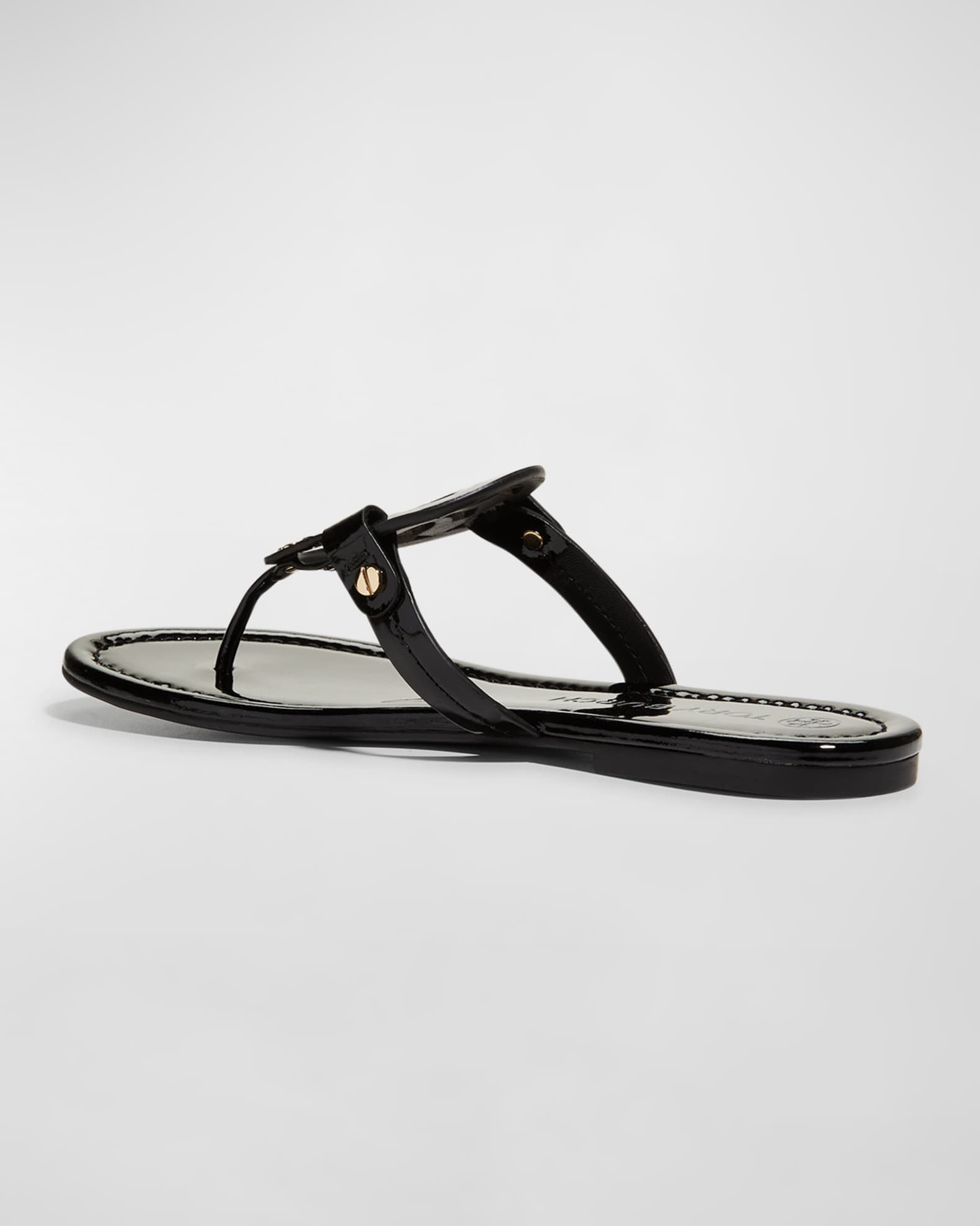 black pattern leather sandals