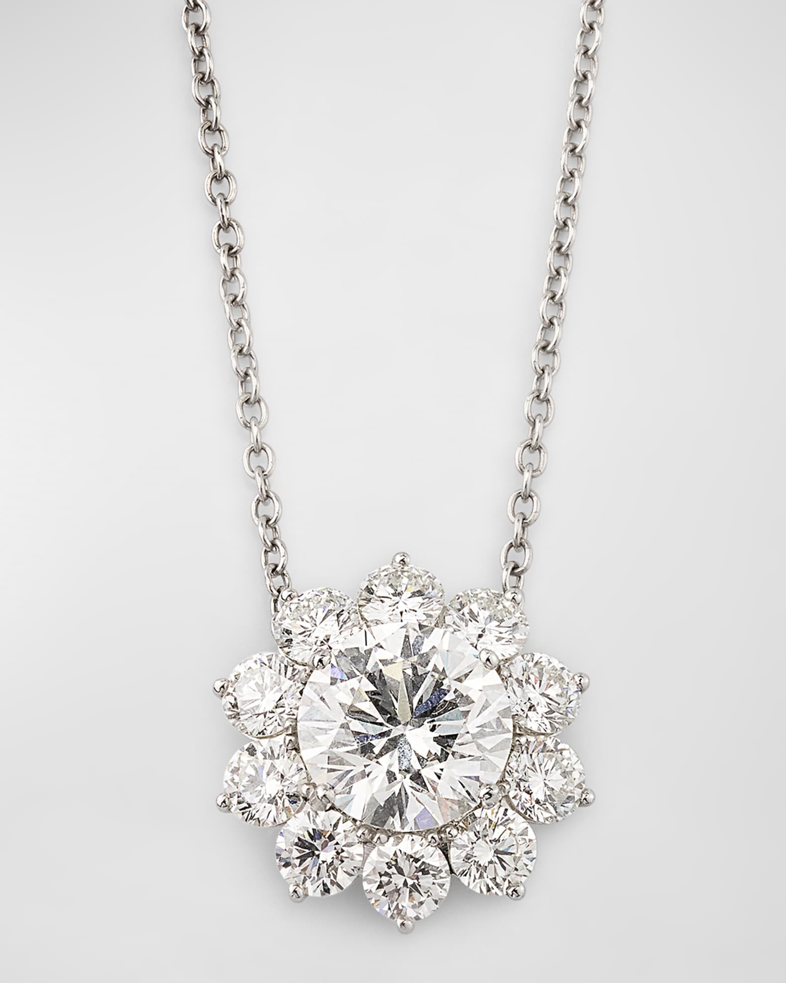 NM Estate Estate Platinum Diamond Cluster Pendant Necklace | Neiman Marcus