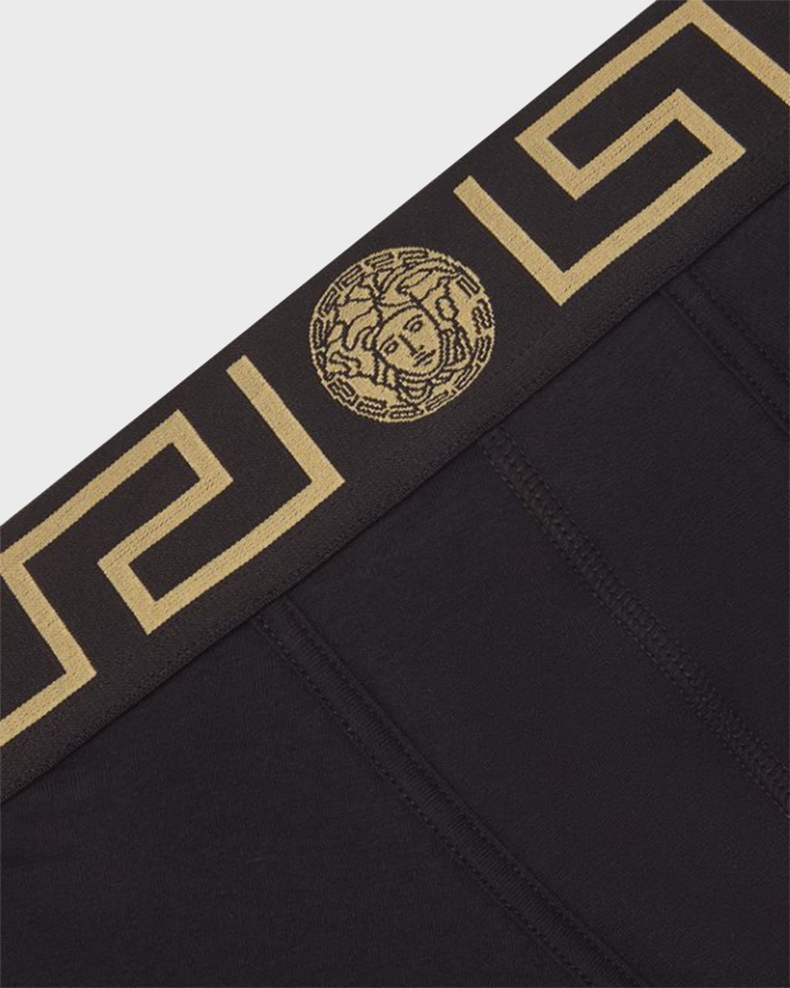 Versace Greca Border Long Boxer Trunks | Neiman Marcus