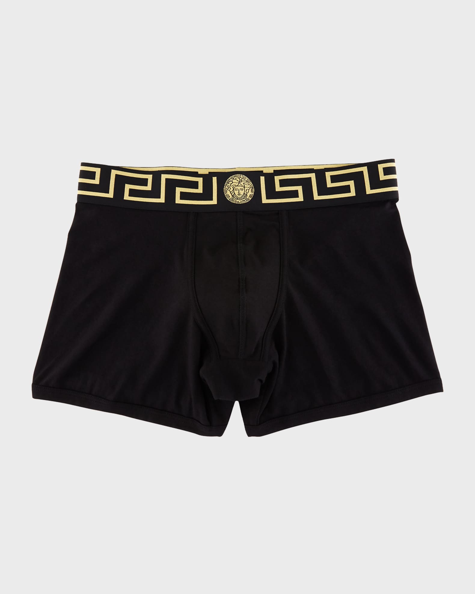 Versace Greca Border Long Boxer Trunks | Neiman Marcus