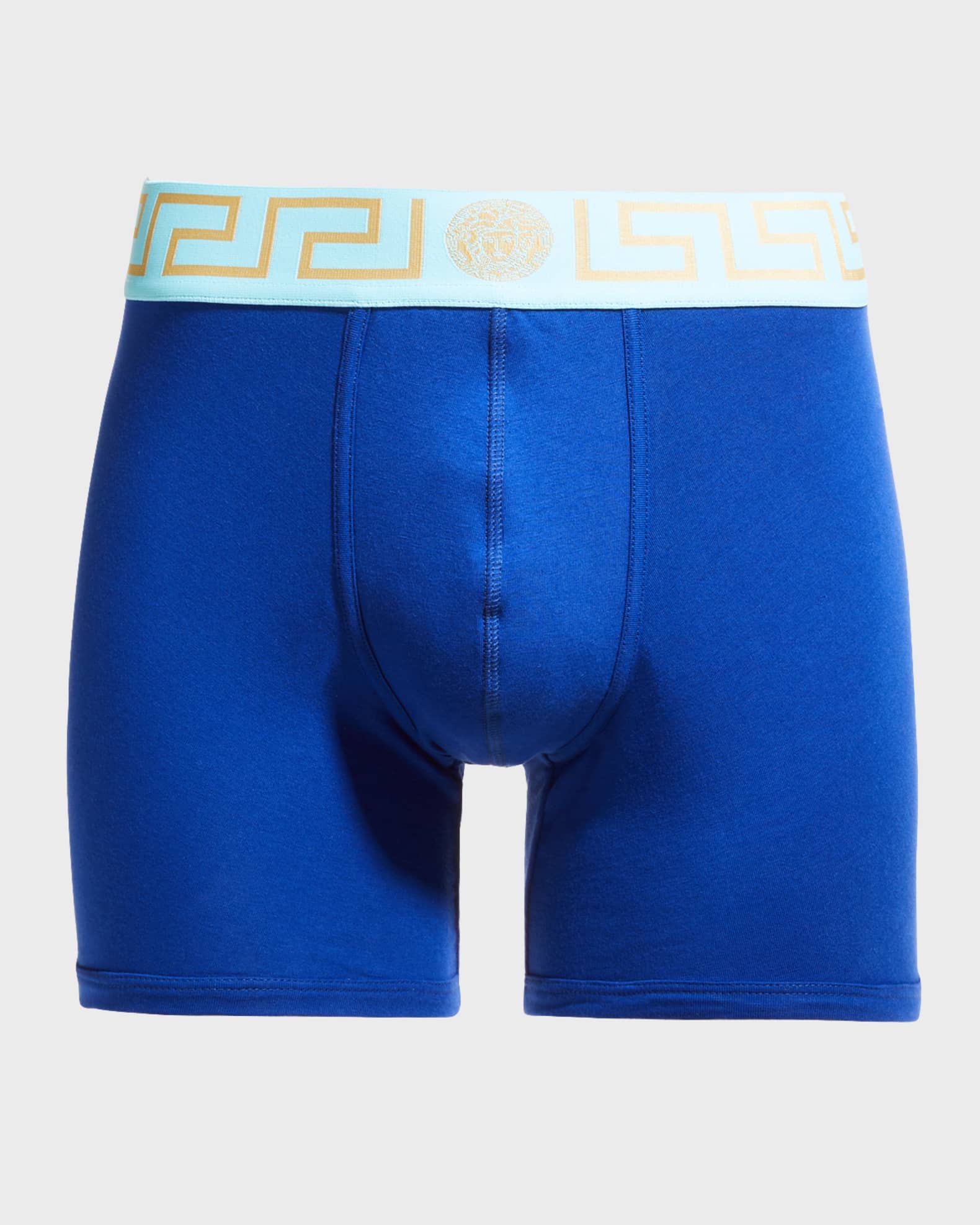 Versace Greca Border Long Boxer Trunks | Neiman Marcus