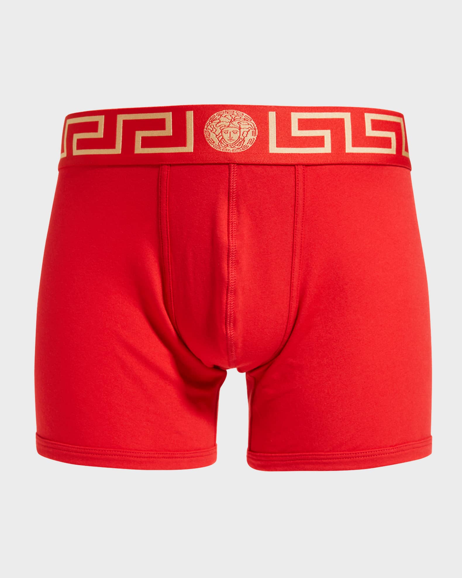 Versace Greca Border Long Boxer Trunks | Neiman Marcus
