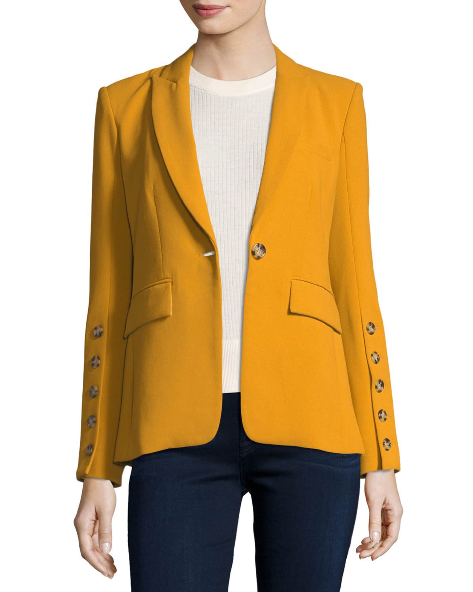 Steele Cutaway Button-Cuff Tailored Jacket and Matching Items | Neiman ...