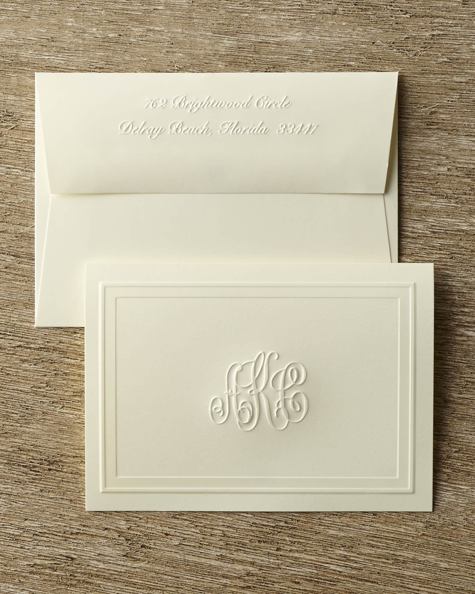 Monogrammed Embossed Folded Notes | Neiman Marcus