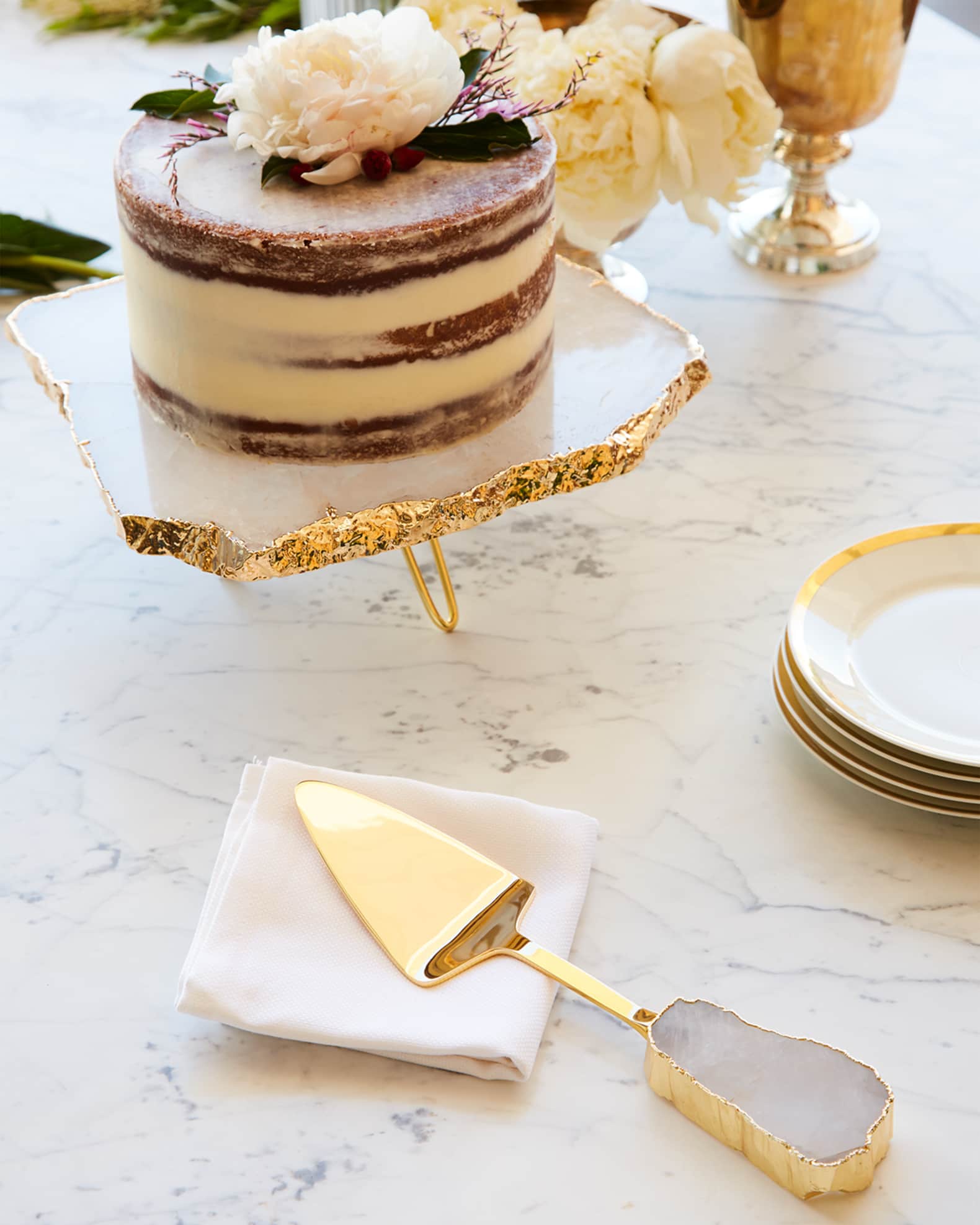 ANNA New York Torta Gold-Plated Cake Stand | Neiman Marcus