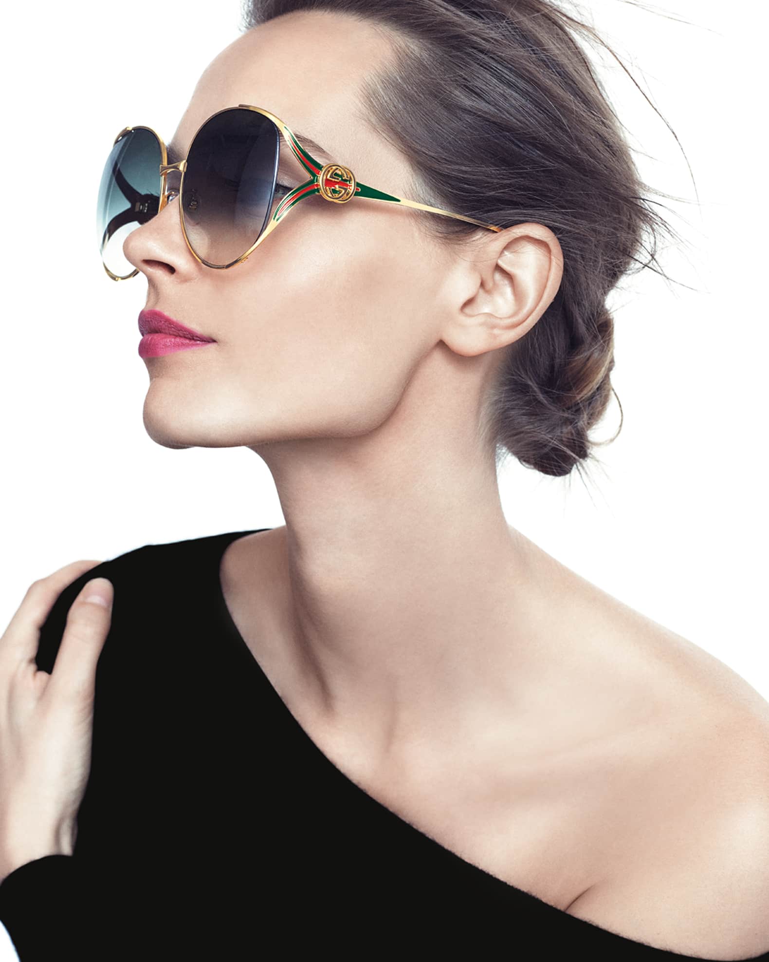Gucci Oversized Oval GG Sunglasses | Neiman Marcus