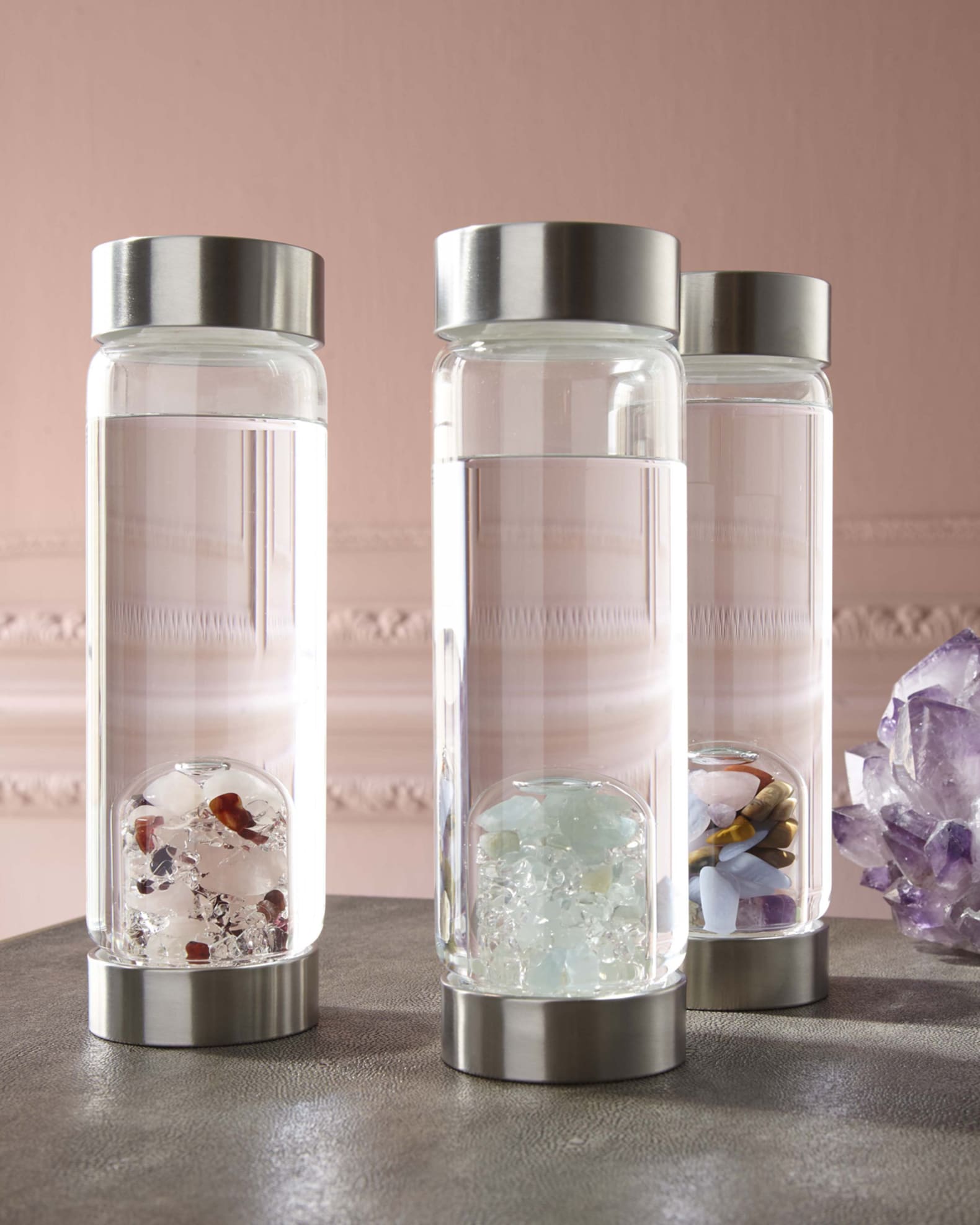 Gem Water by VitaJuwel Love Glass Bottle | Neiman Marcus