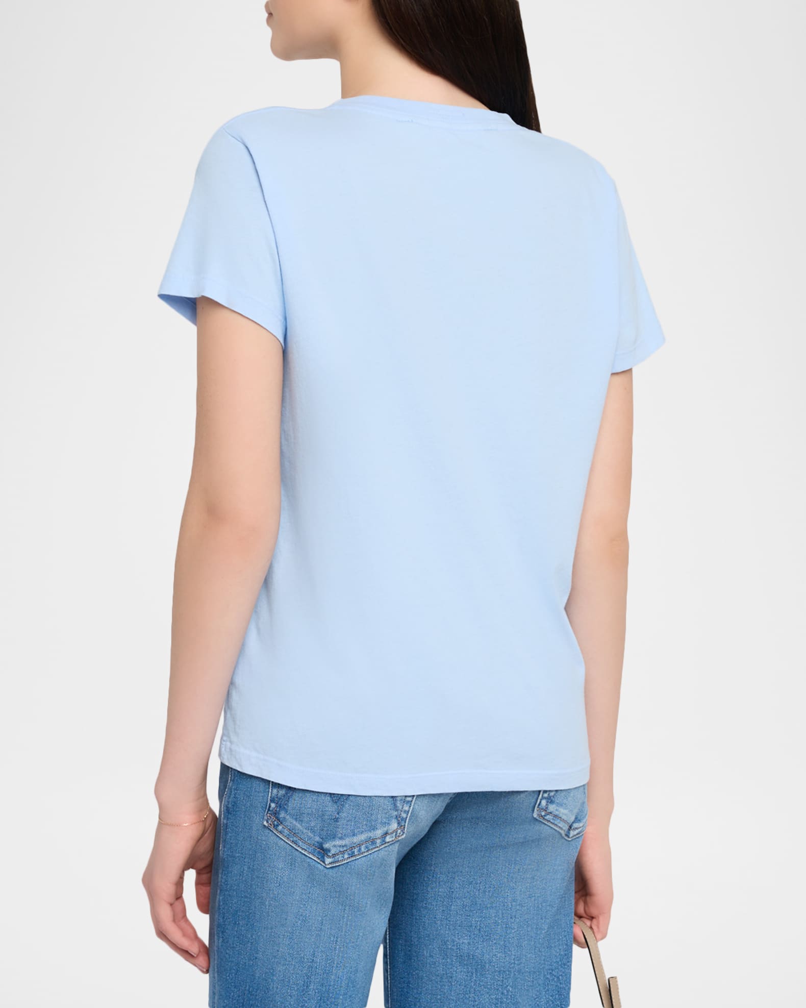 MOTHER Goodie Goodie Short-Sleeve Boxy Cotton Tee | Neiman Marcus