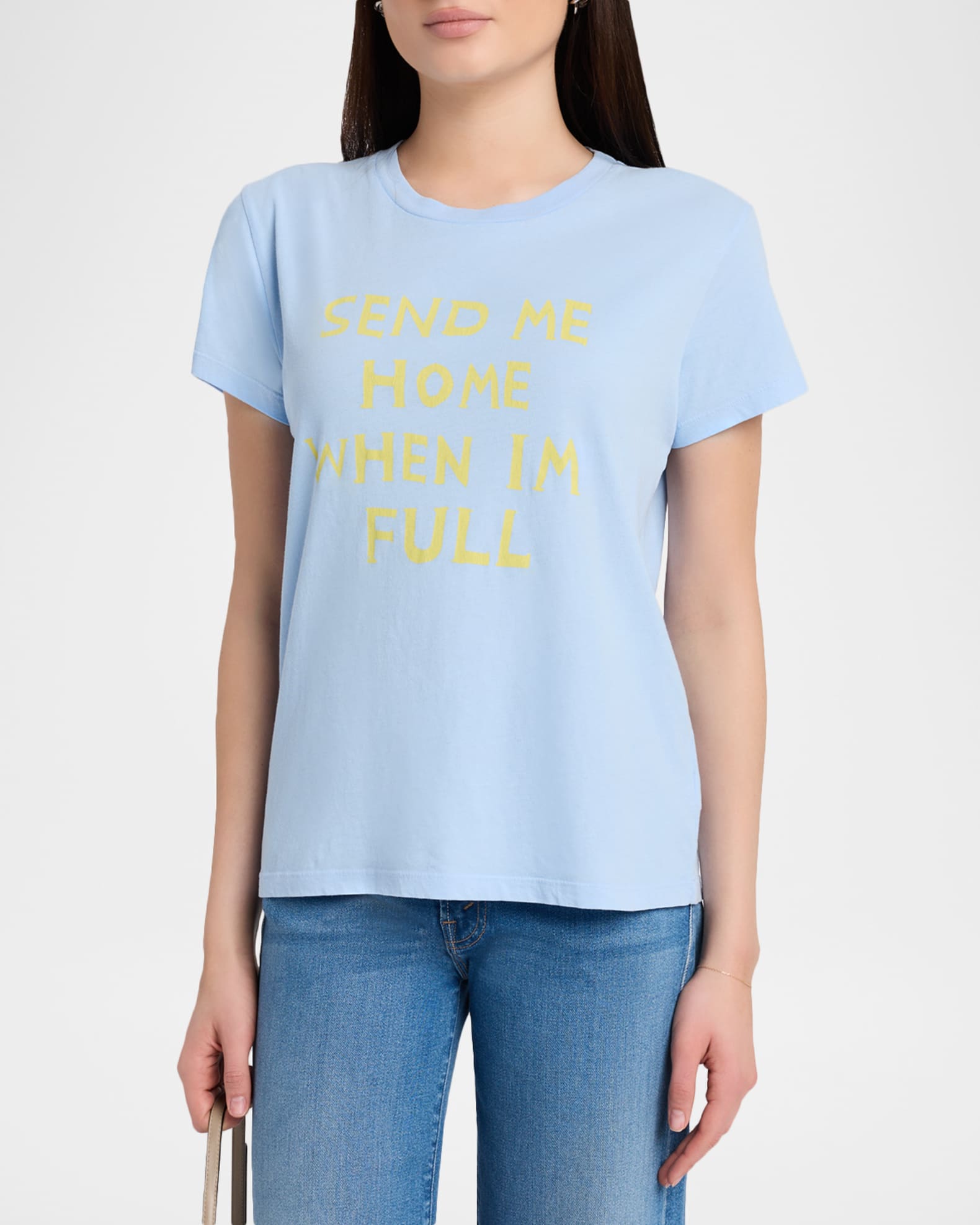 MOTHER Goodie Goodie Short-Sleeve Boxy Cotton Tee | Neiman Marcus