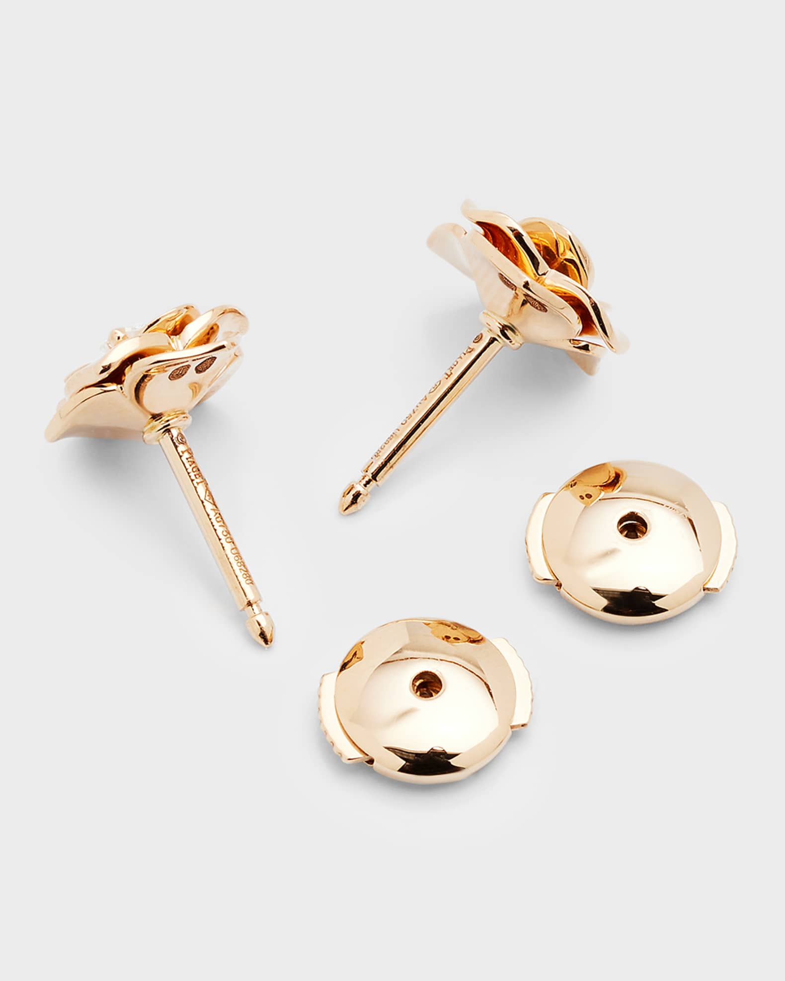 Rose Gold Rose Diamond Stud Earrings
