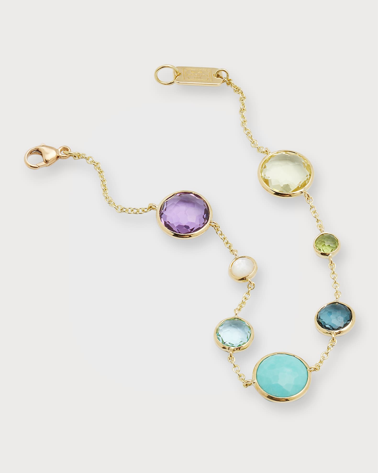 Ippolita 7-Stone Link Bracelet in 18K Gold | Neiman Marcus