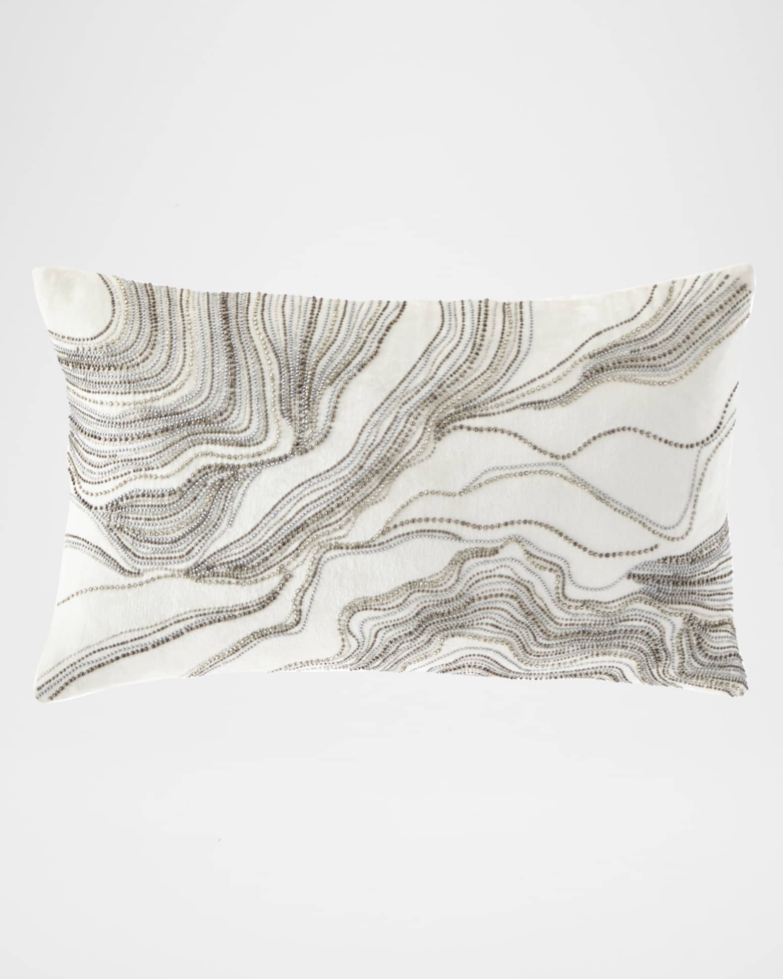 Callisto Home Silver Beaded Decorative Pillow | Neiman Marcus