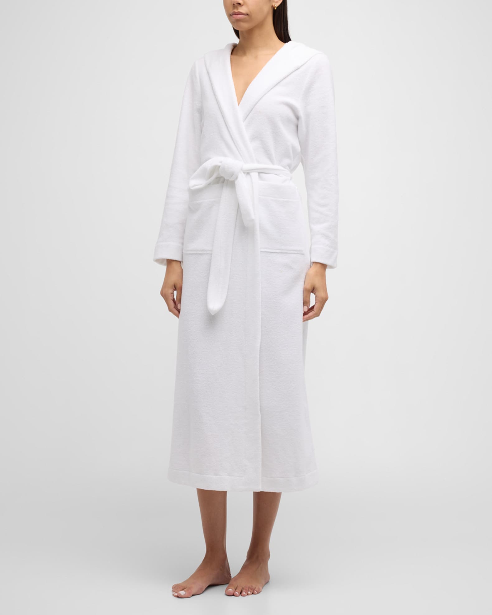Hanro Hooded Plush Long Robe | Neiman Marcus