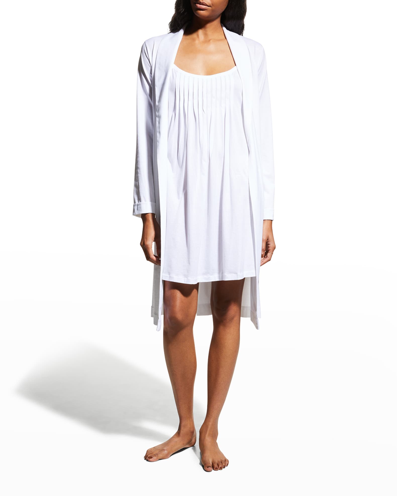 Hanro Cotton Jersey Short Robe | Neiman Marcus
