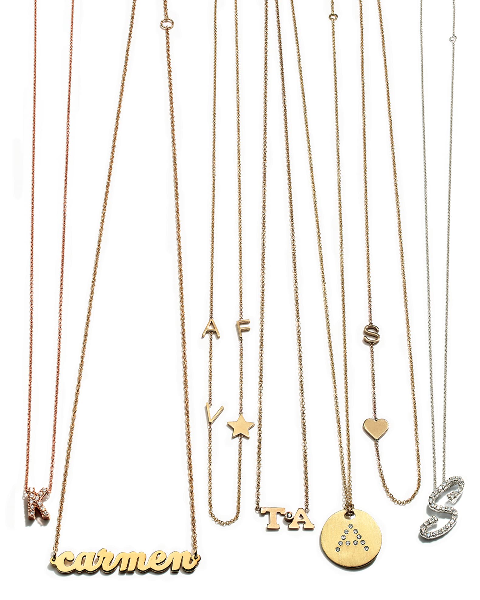 Maya Brenner Designs Personalized Mini Three-Letter & Star Pendant ...