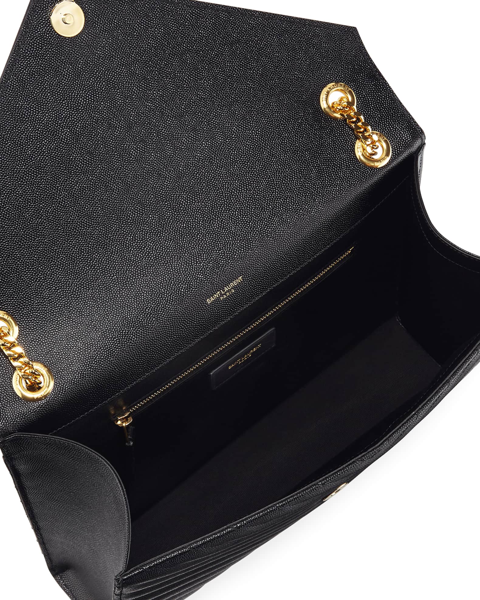 Saint Laurent V-Flap Large Monogram YSL Envelope Chain Shoulder Bag ...