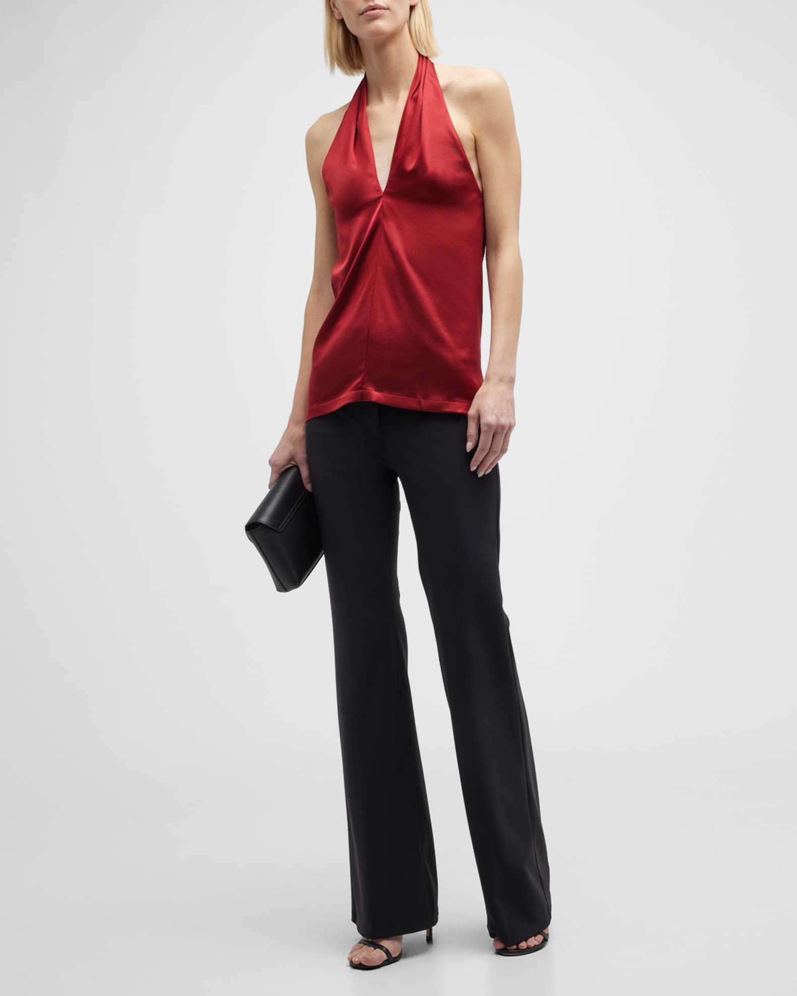 Theory Ertil Silky Satin Halter Top | Neiman Marcus