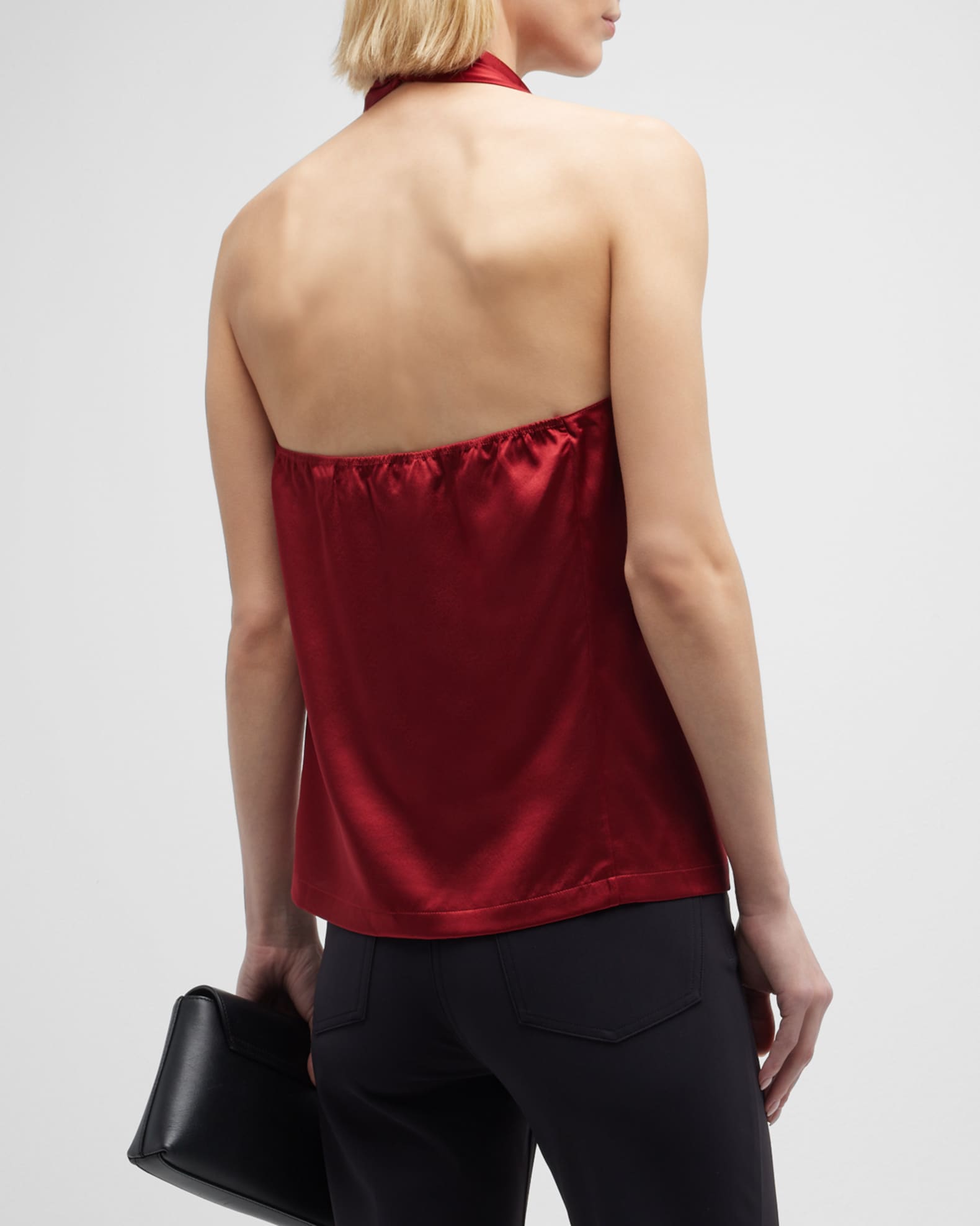 Theory Ertil Silky Satin Halter Top | Neiman Marcus