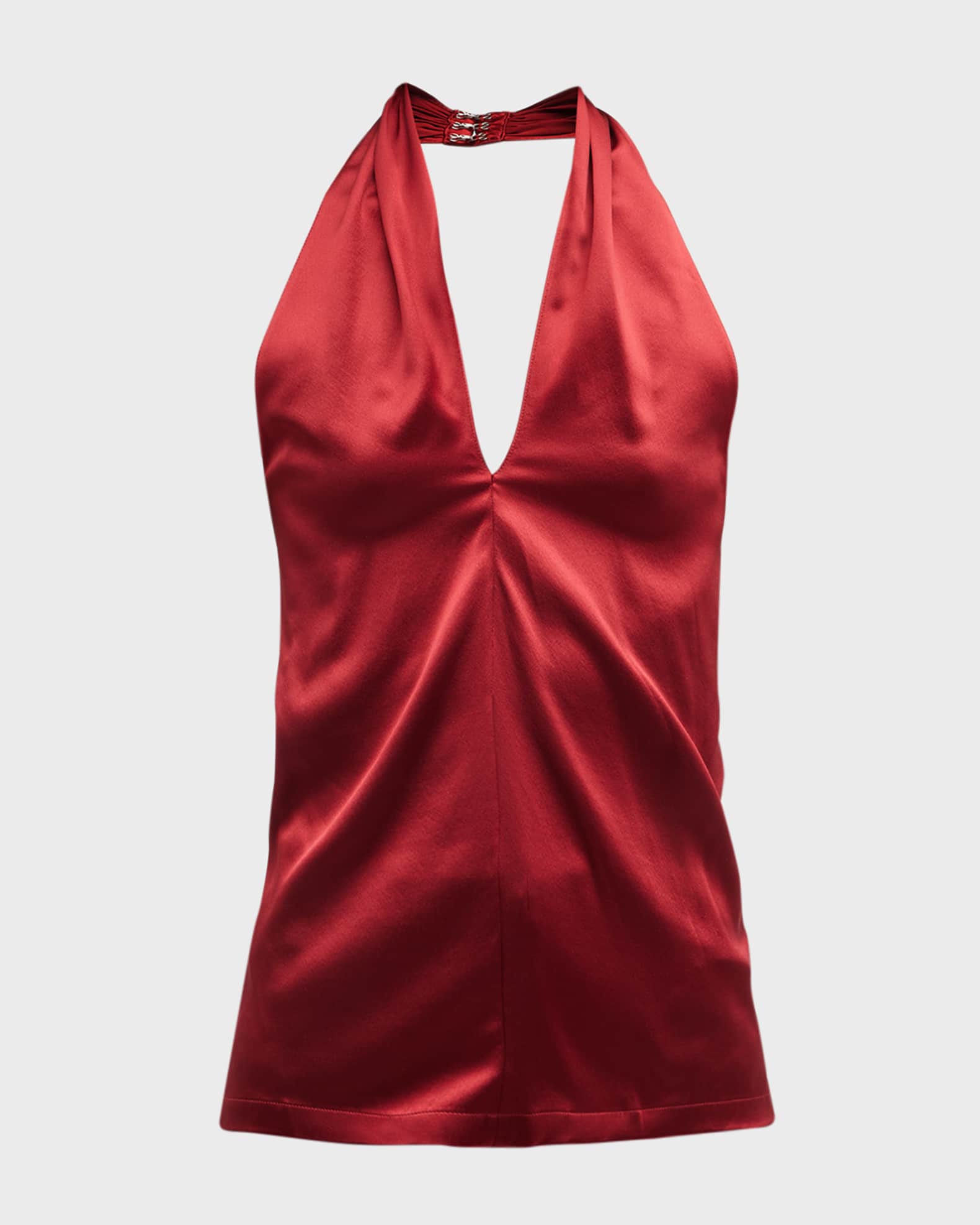Theory Ertil Silky Satin Halter Top | Neiman Marcus