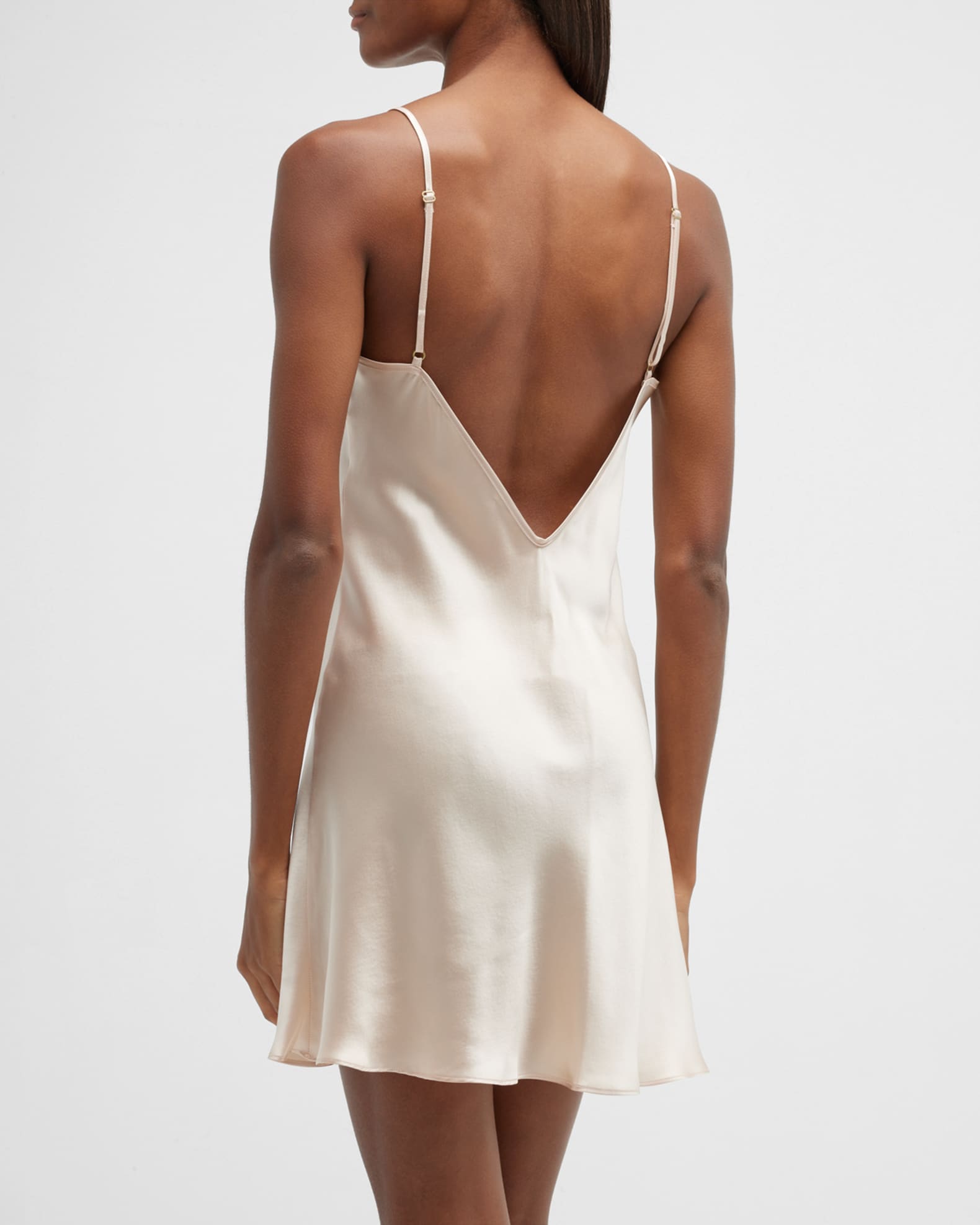 Christine Lingerie Bijoux Lace-Trim Silk Chemise | Neiman Marcus