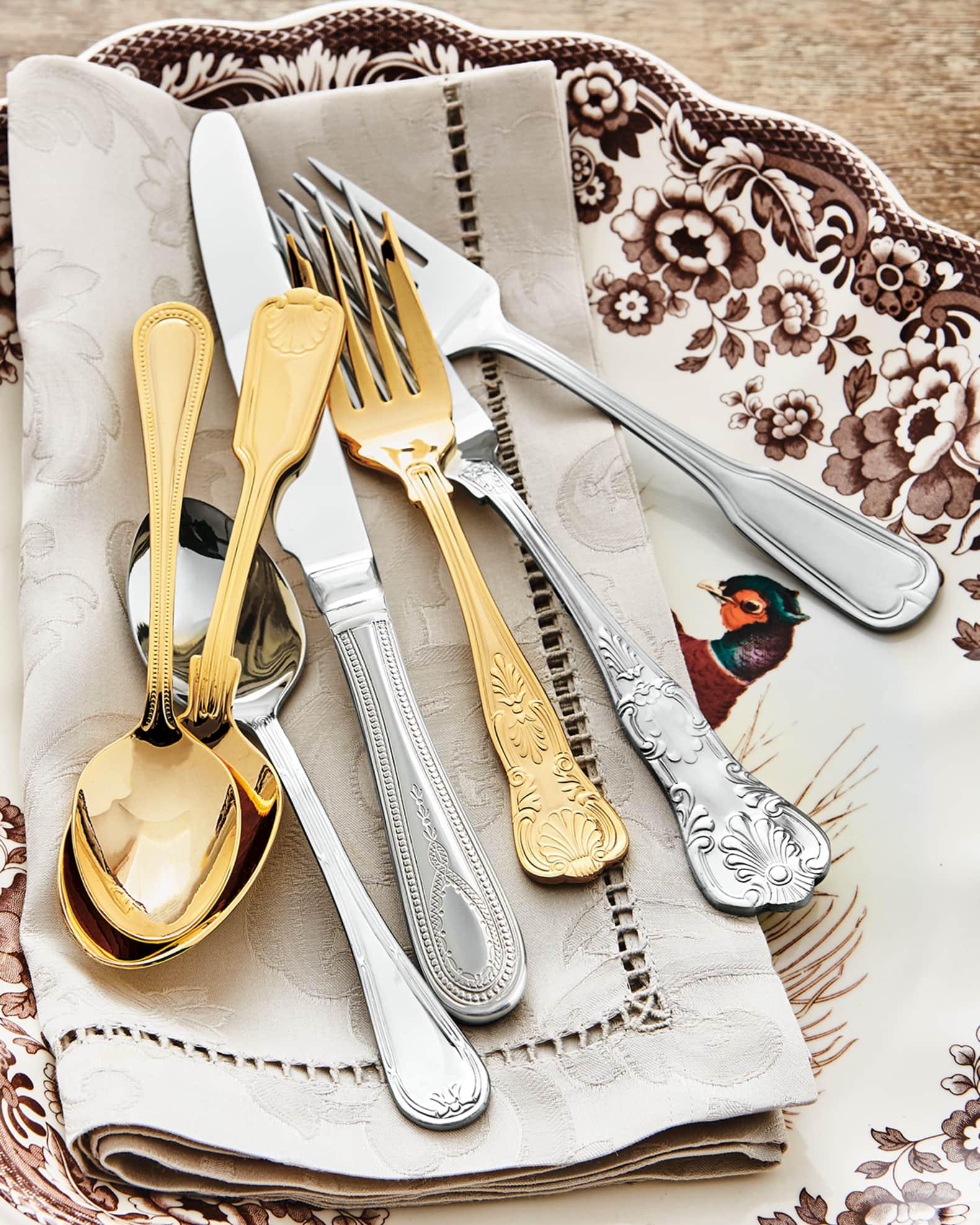 Towle Silversmiths 90-Piece Gold-Plated Hotel Flatware Service | Neiman ...