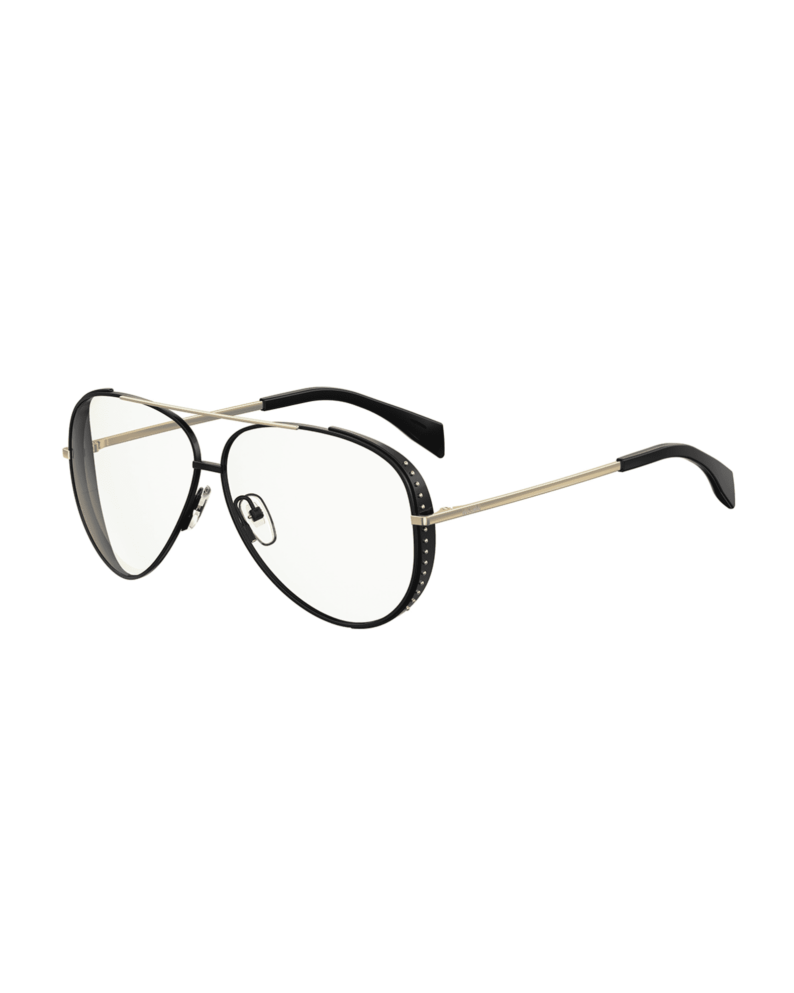 Moschino Studded Metal Aviator Optical Frames | Neiman Marcus
