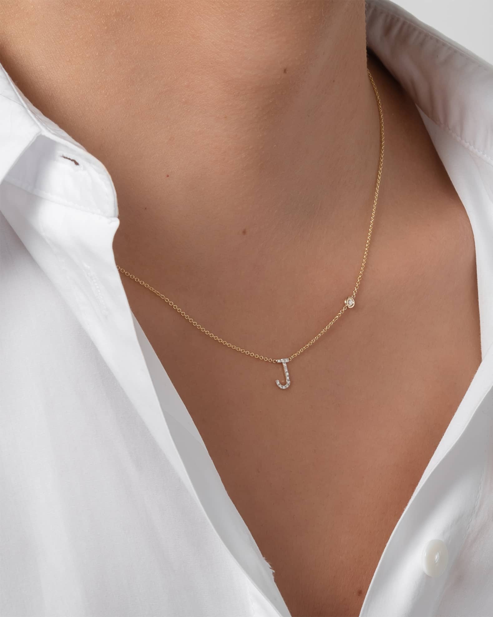 Zoe Lev Jewelry 14k Yellow Gold Personalized 0.14ct Diamond Initial ...