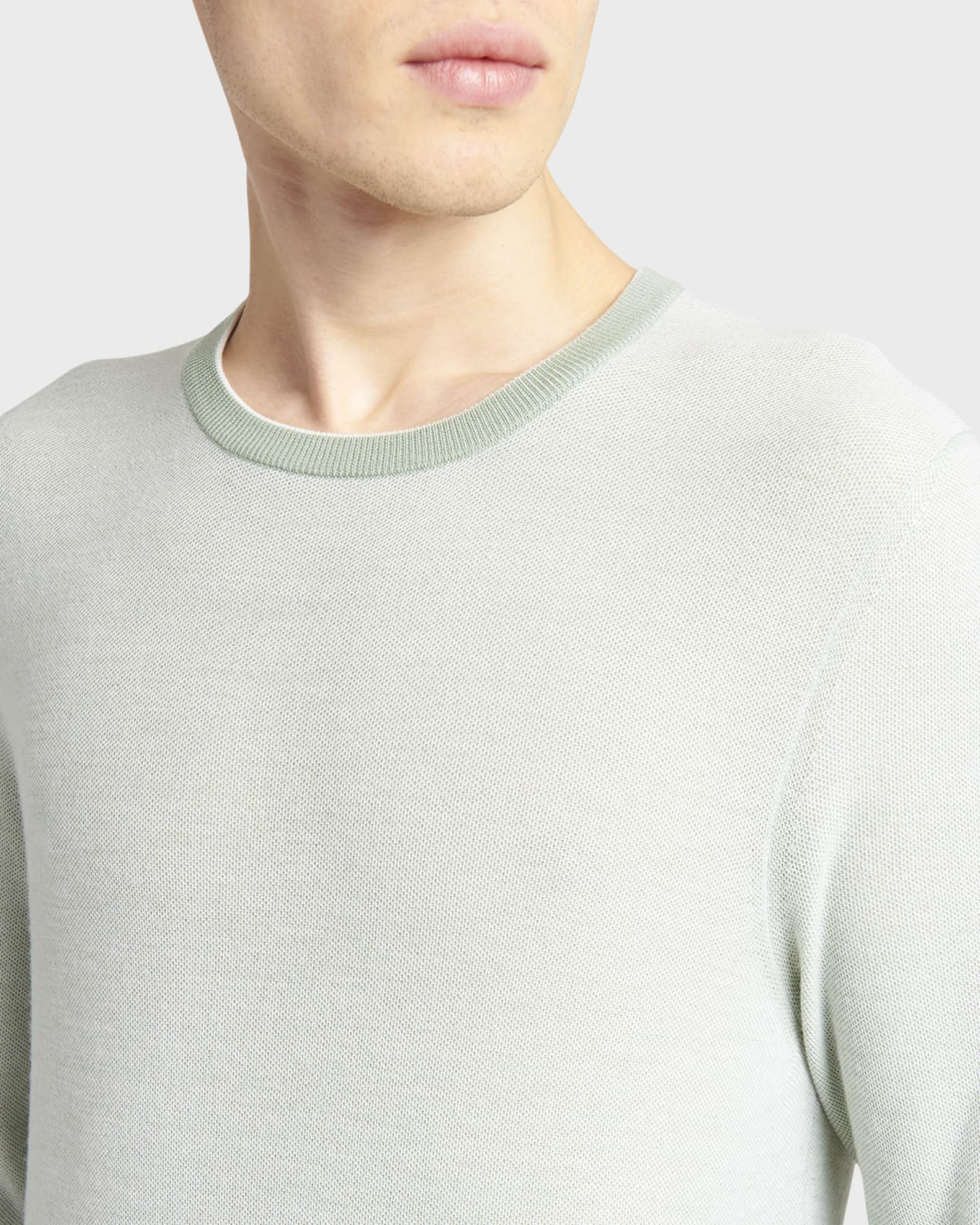 Loro Piana Lightweight Wool-Blend Crewneck Sweater | Neiman Marcus
