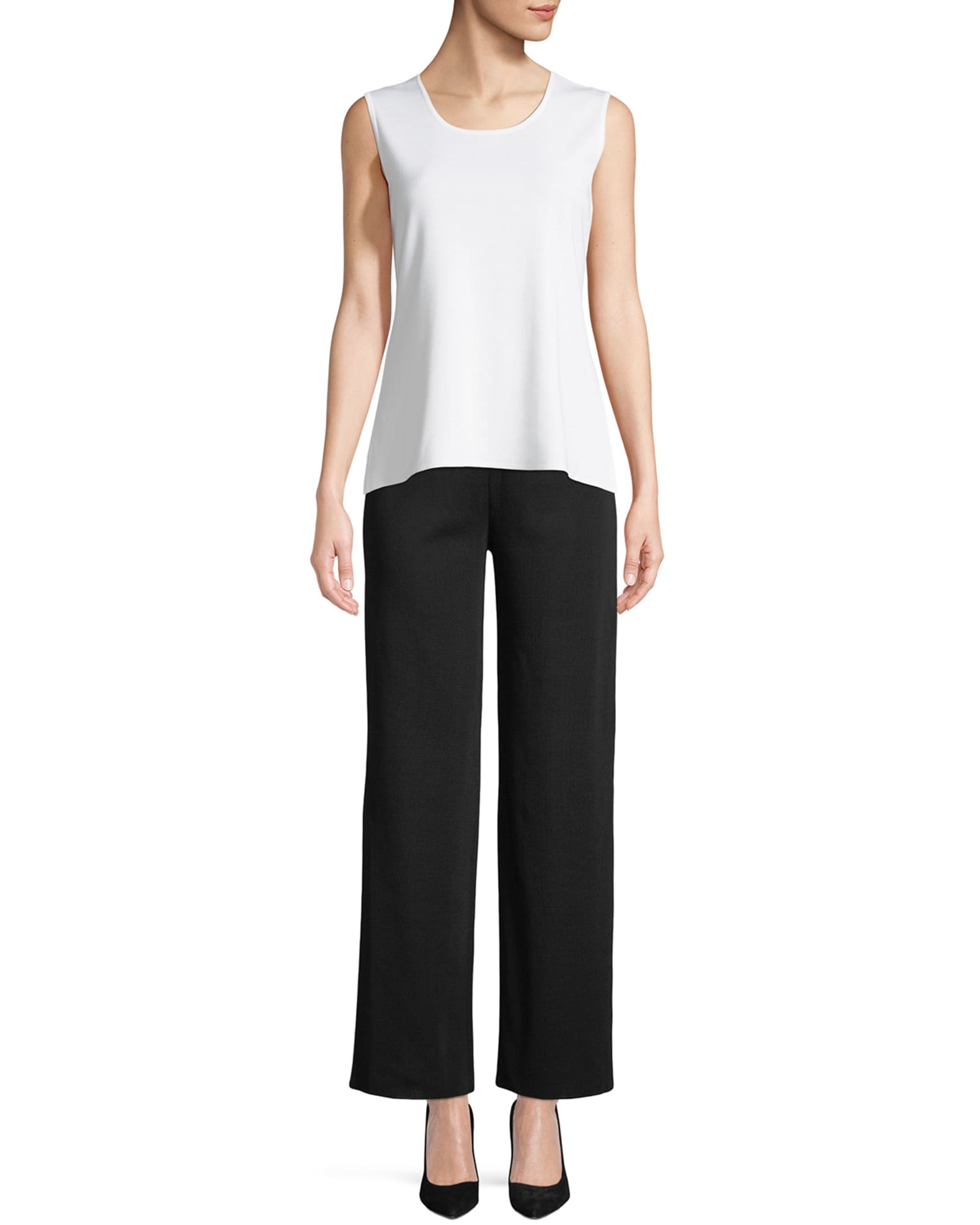 Misook Wide-Leg Knit Pull-On Pants | Neiman Marcus