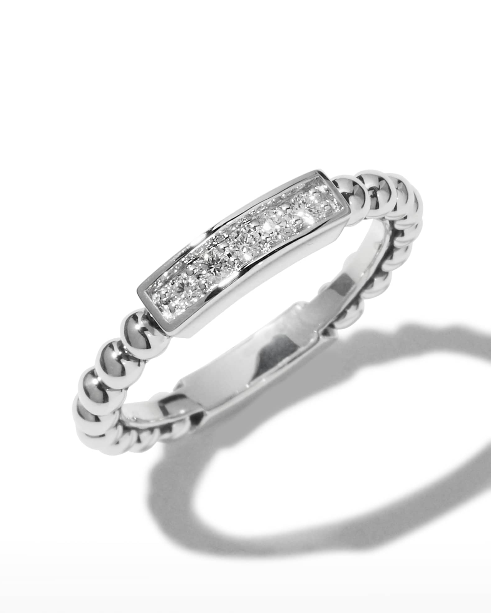 LAGOS Caviar Spark Diamond Station Stack Ring | Neiman Marcus