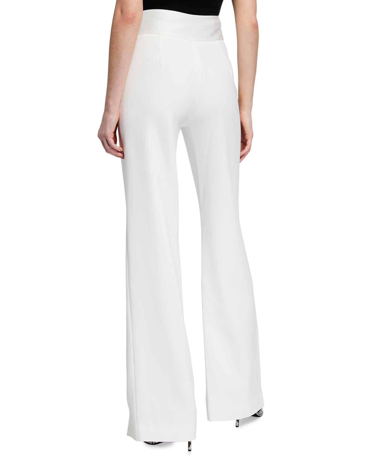 SIMKHAI Satin-Combo Front-Slit Pants | Neiman Marcus