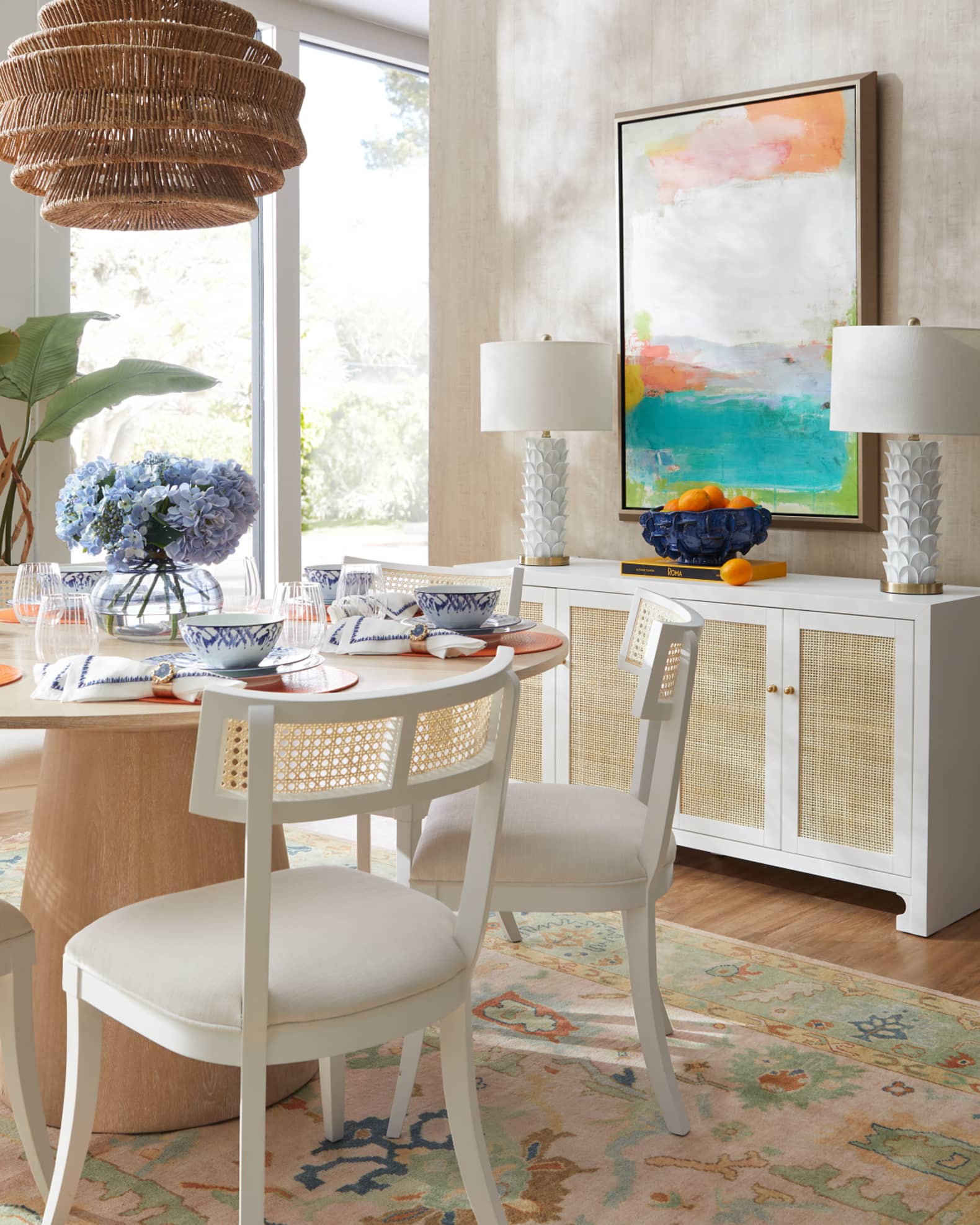 Worlds Away Winnetu Four-Door Cane Console | Neiman Marcus