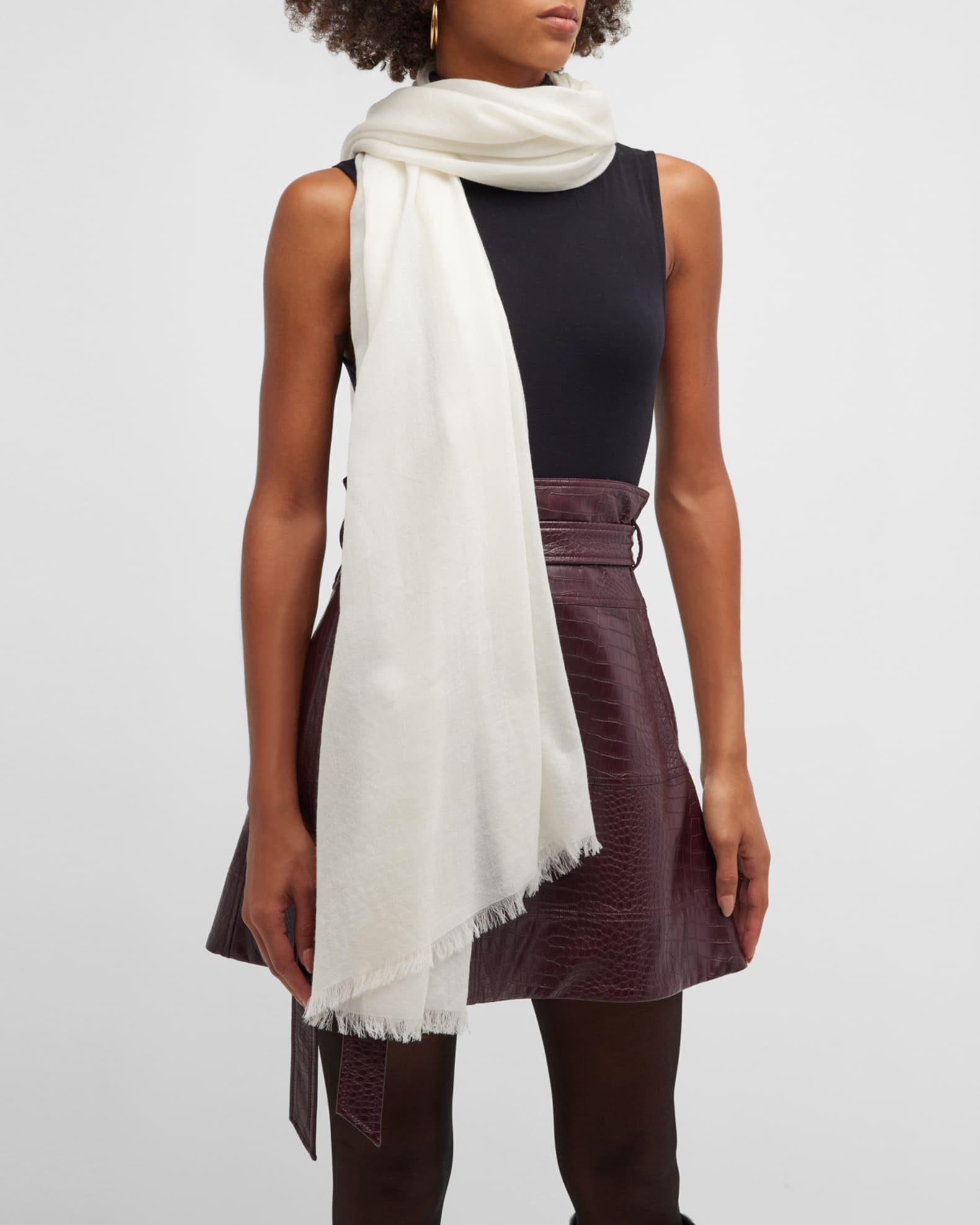 Sofia Cashmere Lightweight Cashmere Scarf | Neiman Marcus