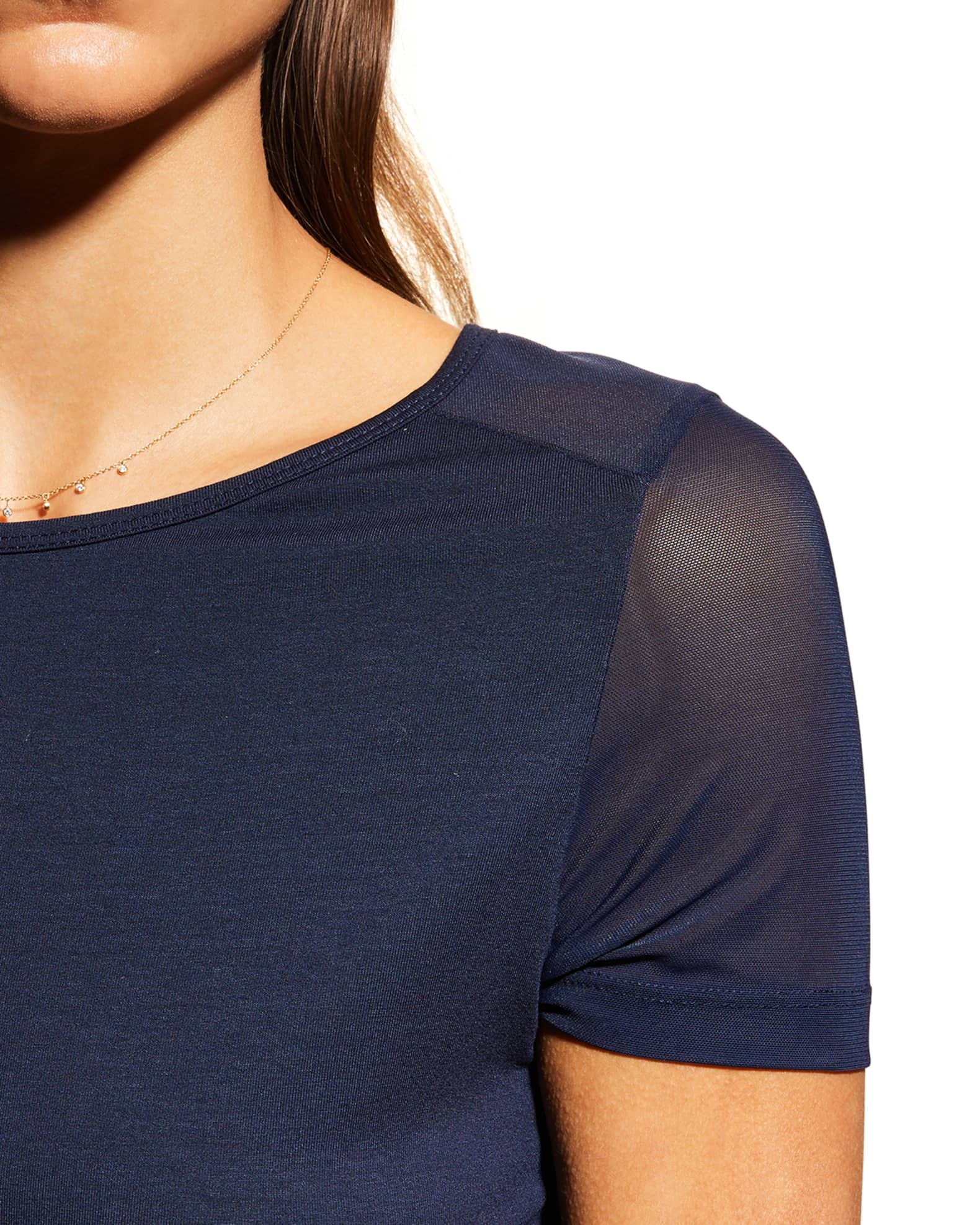 Melissa Sheer-Panel Short-Sleeve T-Shirt | Neiman Marcus