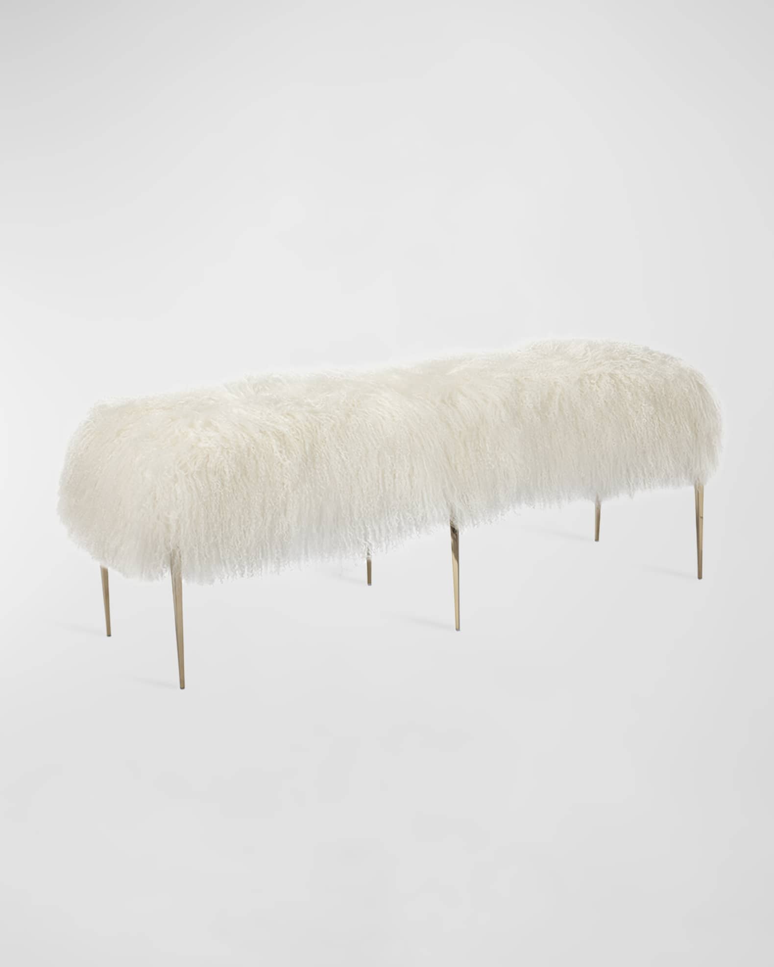 Interlude Home Antanette Sheepskin Bench with Stiletto Legs | Neiman Marcus