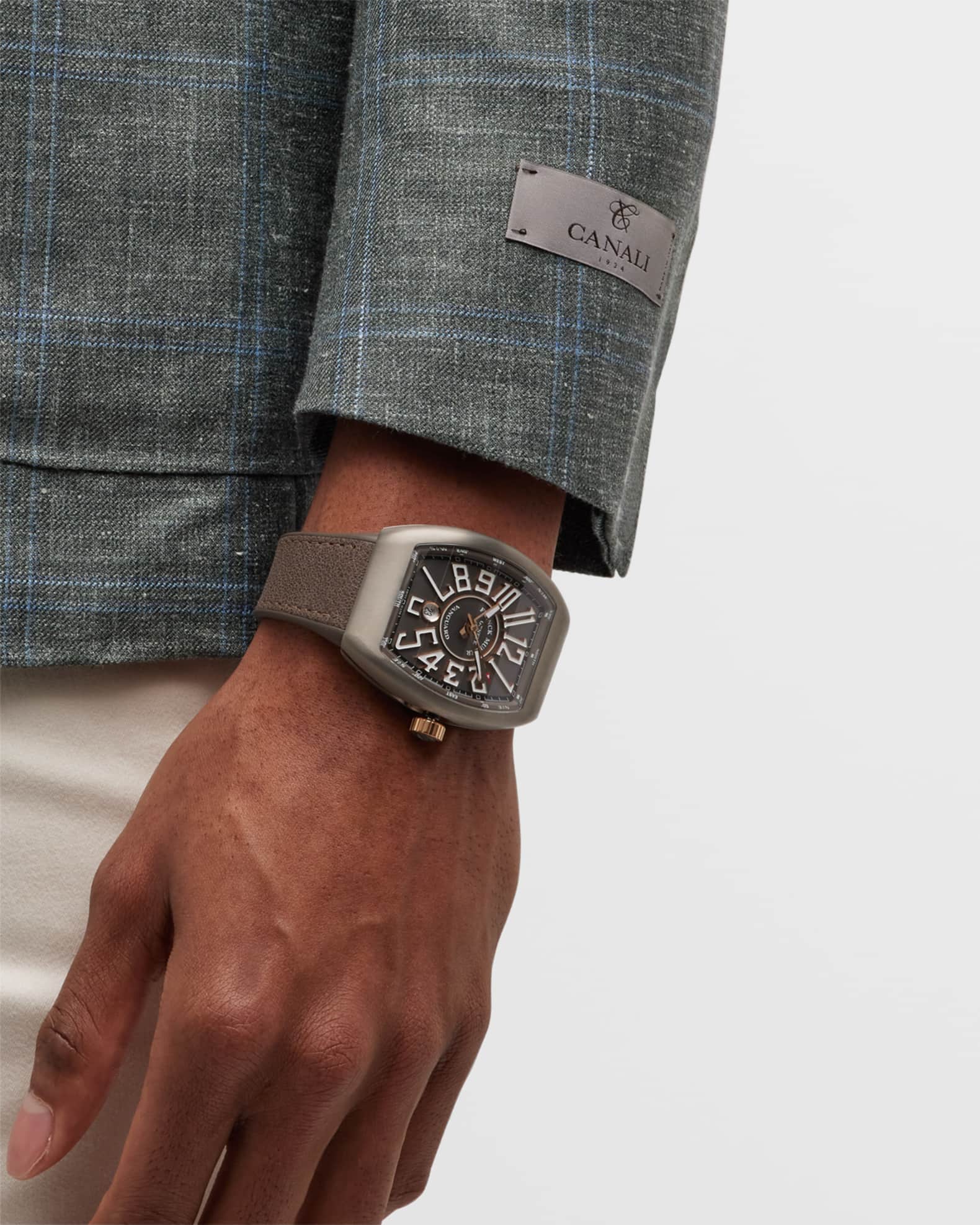 Franck Muller Men's Titanium Vanguard Watch with Leather Strap | Neiman ...