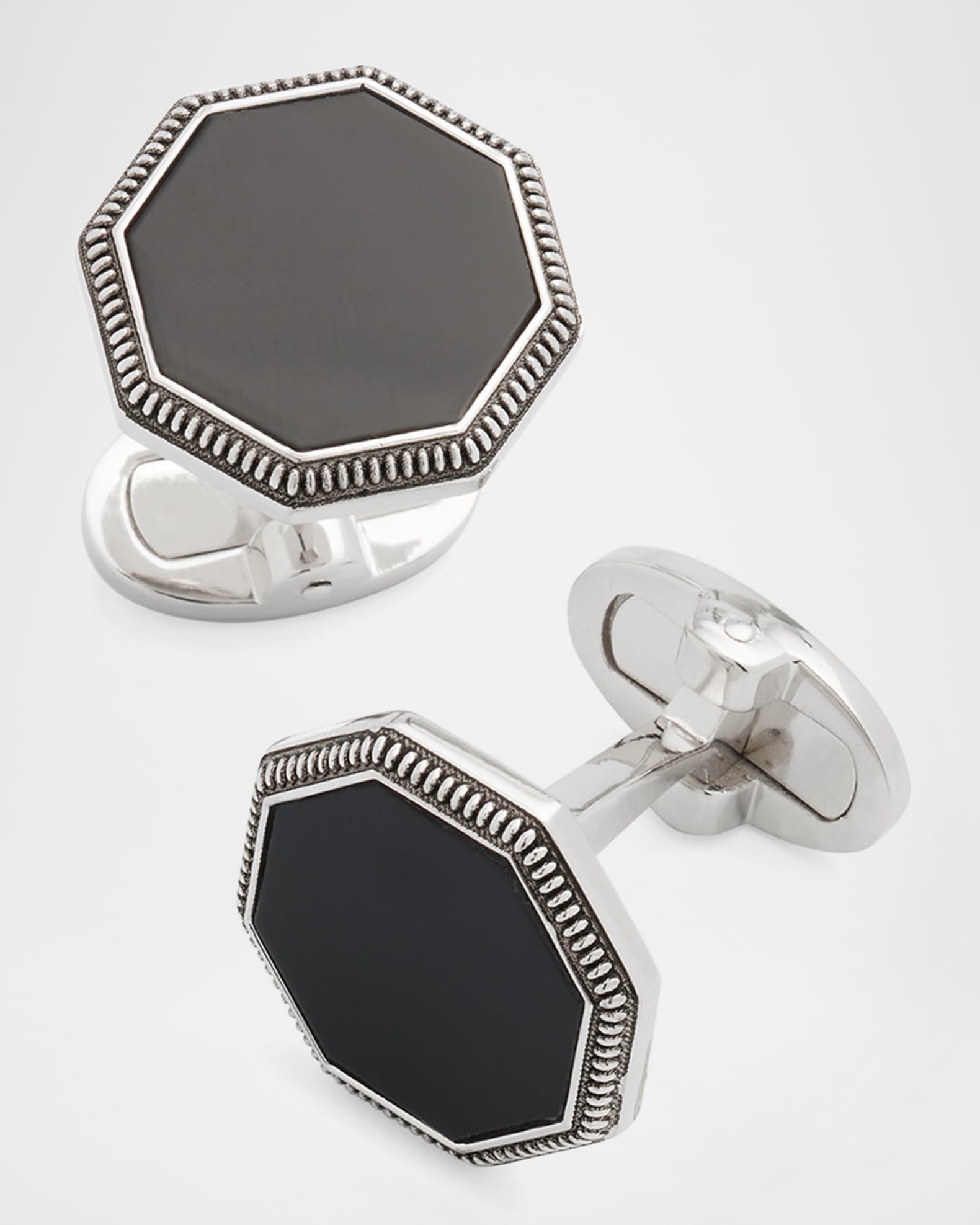 Jan Leslie Men's 925 Octagon Onyx Cufflinks | Neiman Marcus