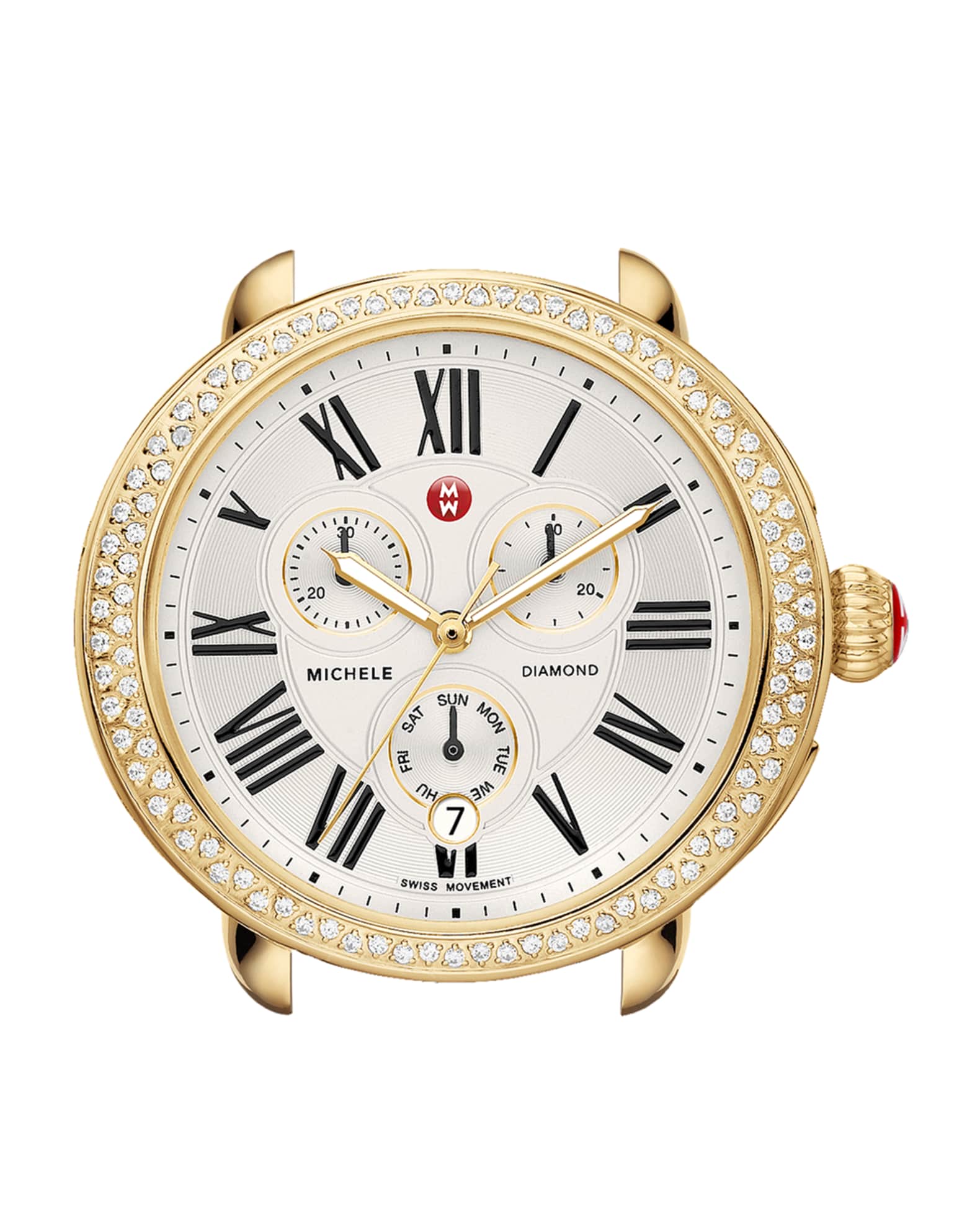 18mm Gold Serein Diamond Watch Head & 18mm Scarlet Patent Strap ...