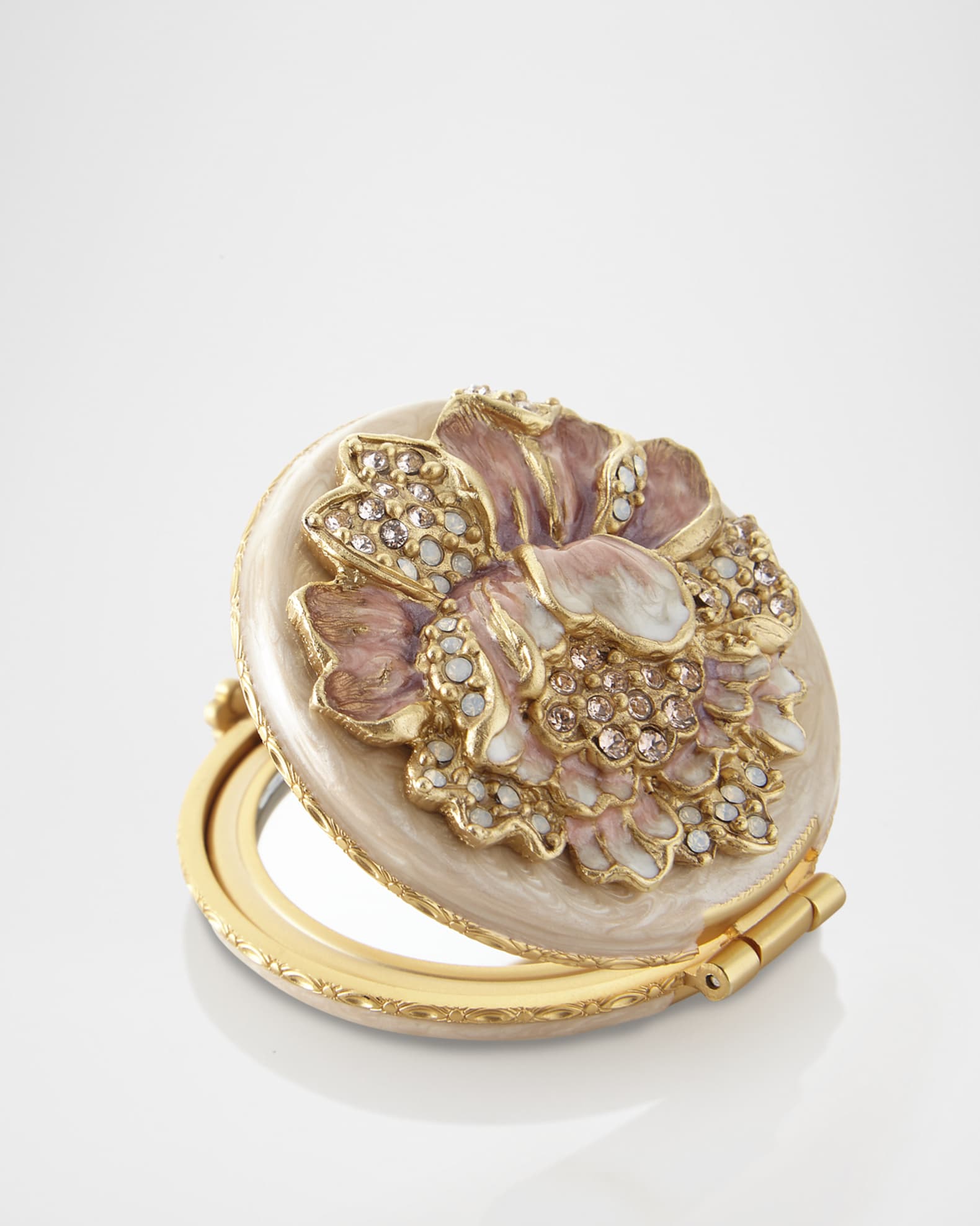 Jay Strongwater Boudoir Round Floral Compact | Neiman Marcus