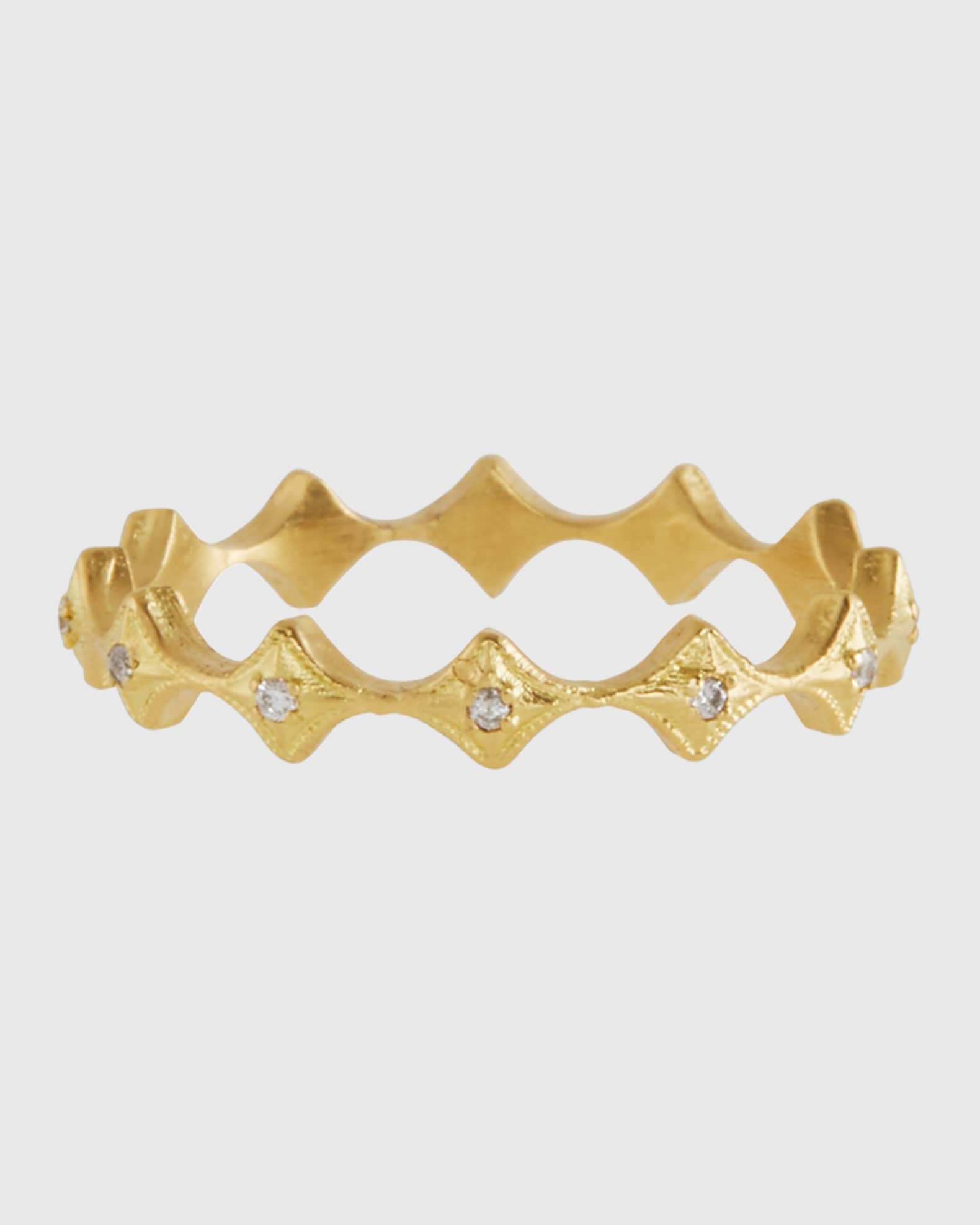Armenta Old World 18k Diamond Crivelli Stack Ring, Size 6-8 | Neiman Marcus