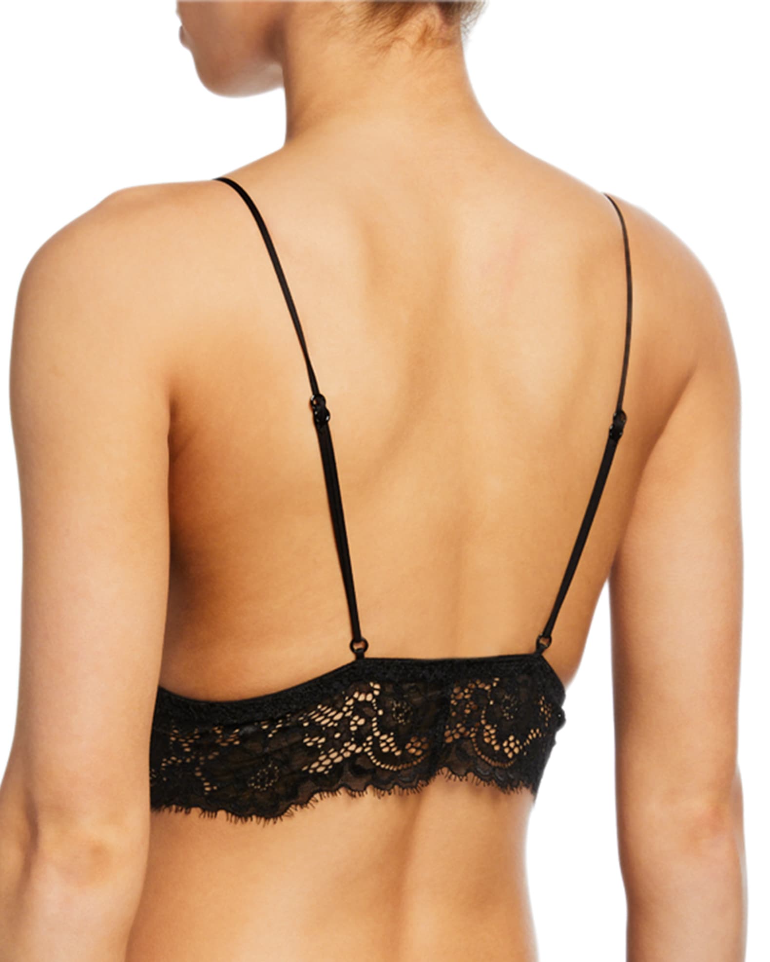 Cosabella Pret A Porter Long-Line Lace Triangle Bralette | Neiman Marcus
