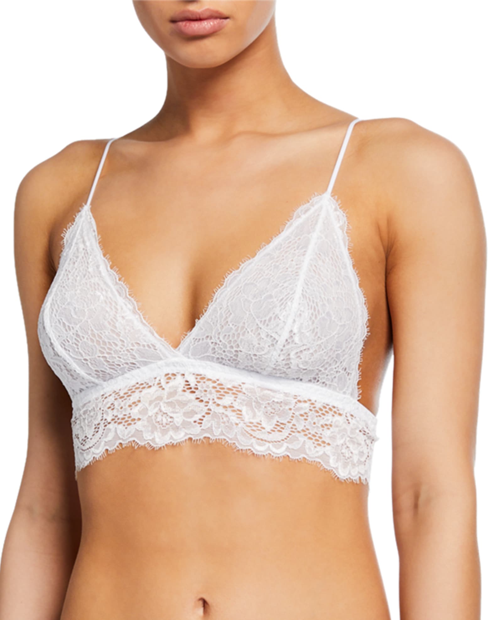 Cosabella Pret A Porter Long-Line Lace Triangle Bralette | Neiman Marcus