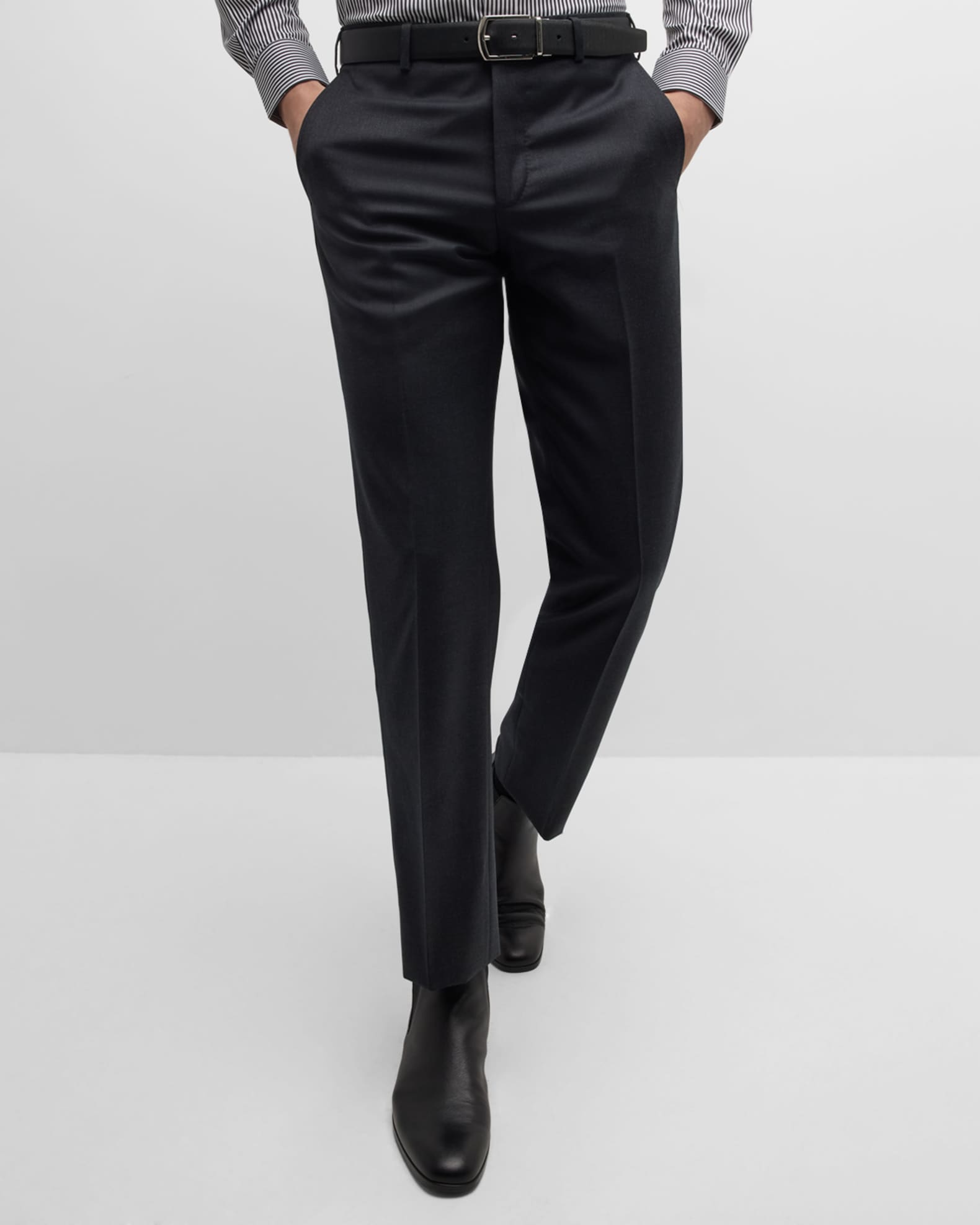 Zanella Men's Devon Wool Serge Trousers | Neiman Marcus