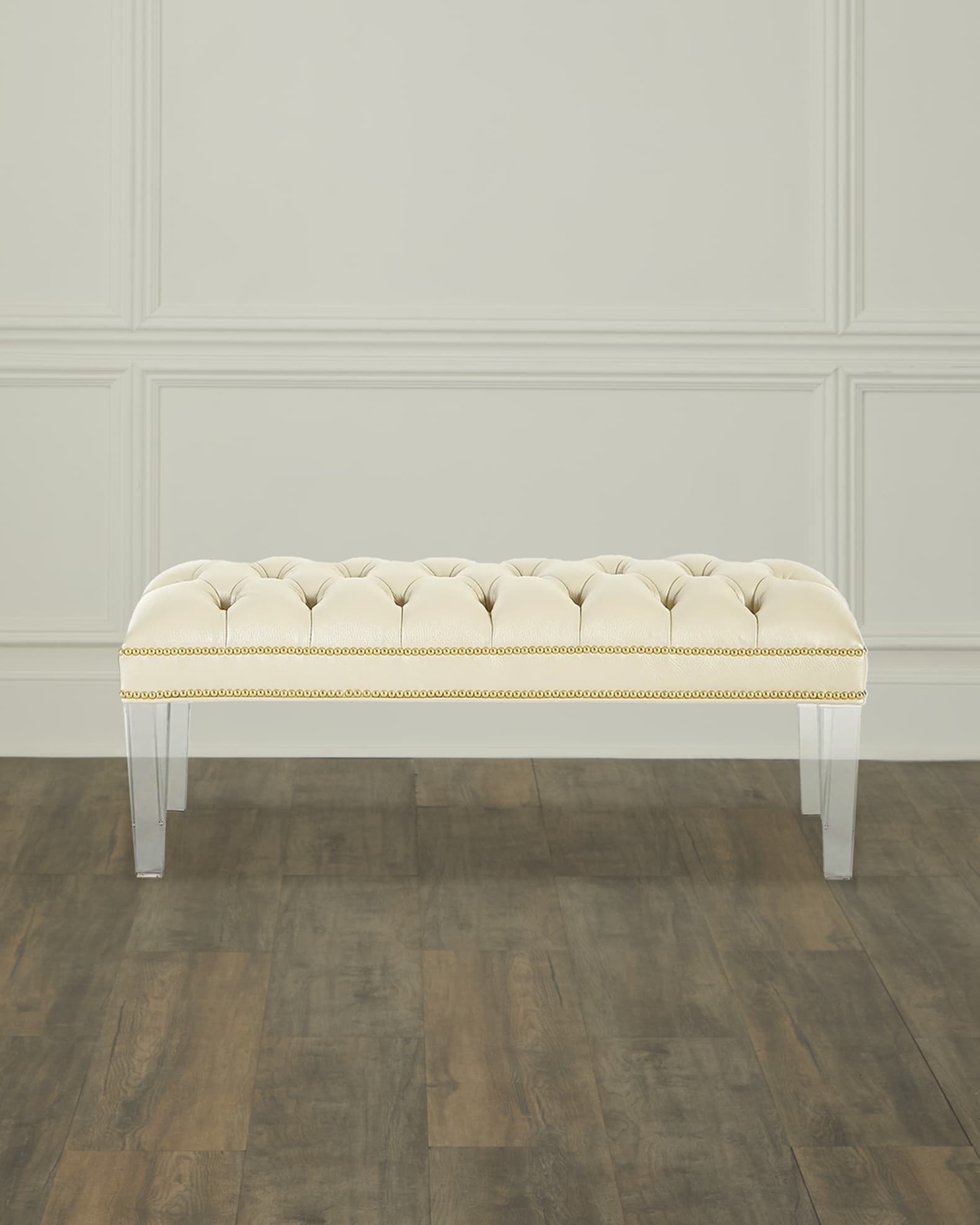 Haute House Custan Leather Bench 42" | Neiman Marcus