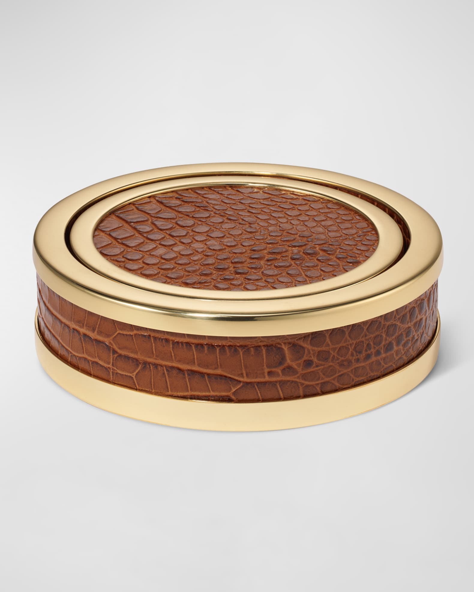 AERIN Colette Croc-Embossed Leather Coasters, Set of 4 | Neiman Marcus
