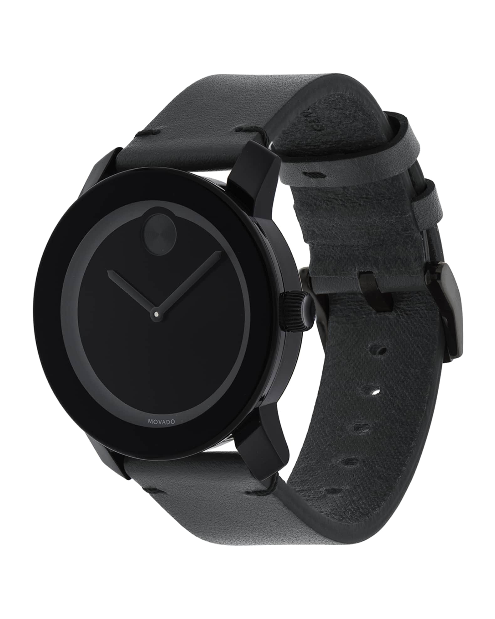 Movado Bold Men's 42mm Bold Two-Hand Watch, Black | Neiman Marcus