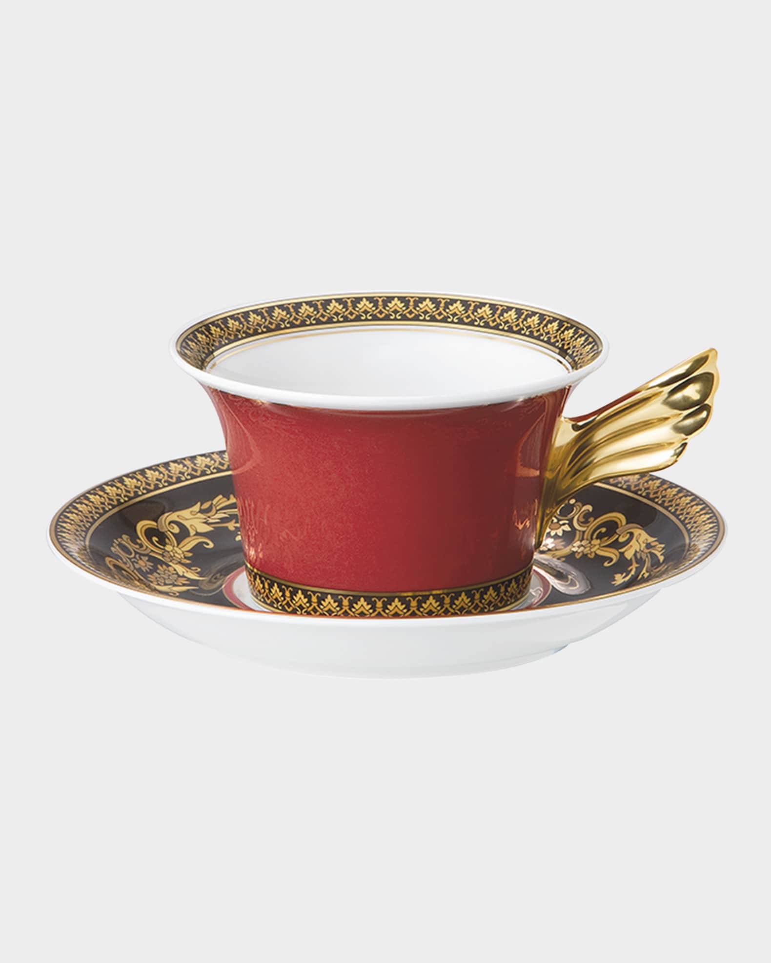 Versace Medusa Red Tea Cup & Saucer | Neiman Marcus
