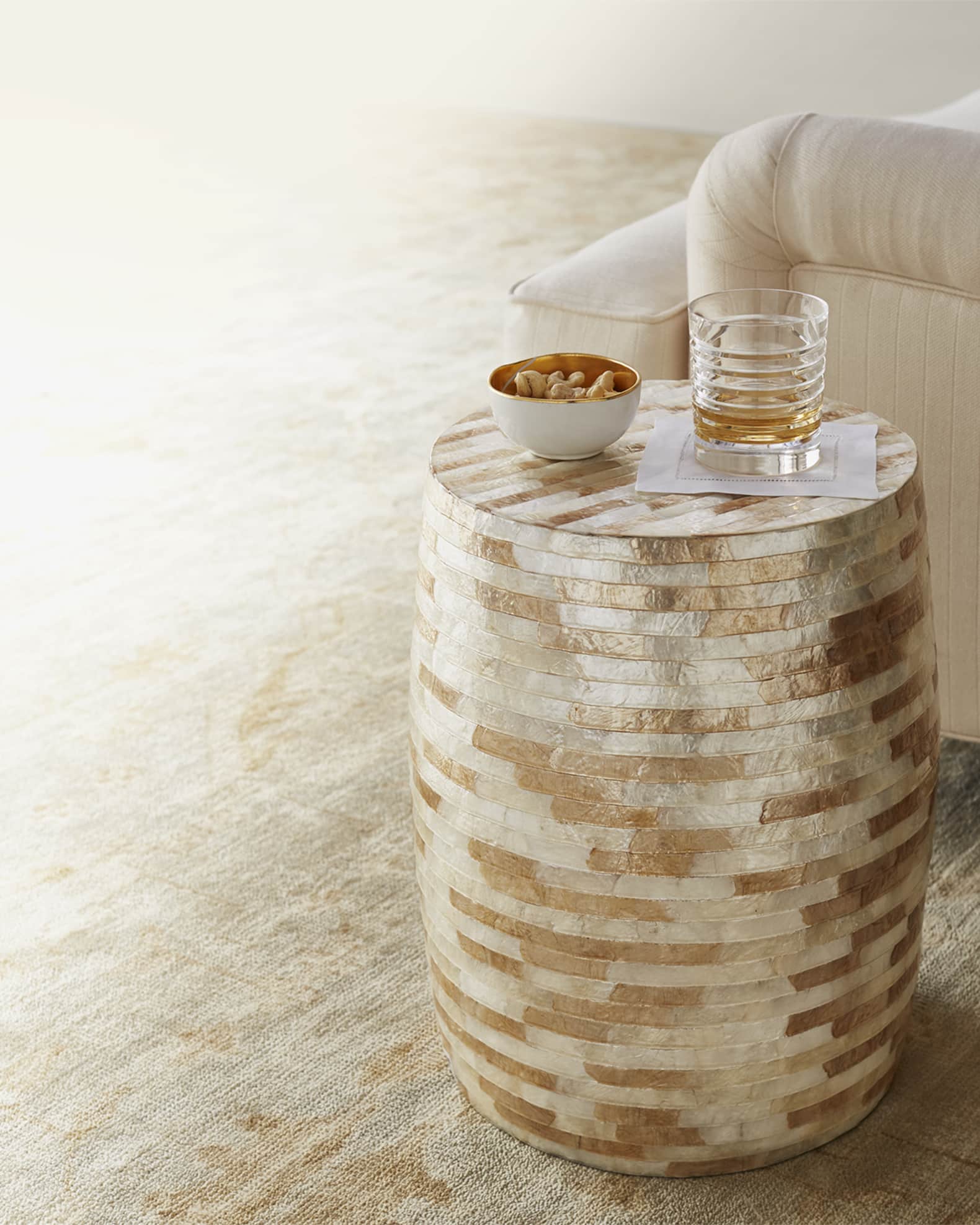 Neiman Marcus Capiz Barrel Garden Stool | Neiman Marcus