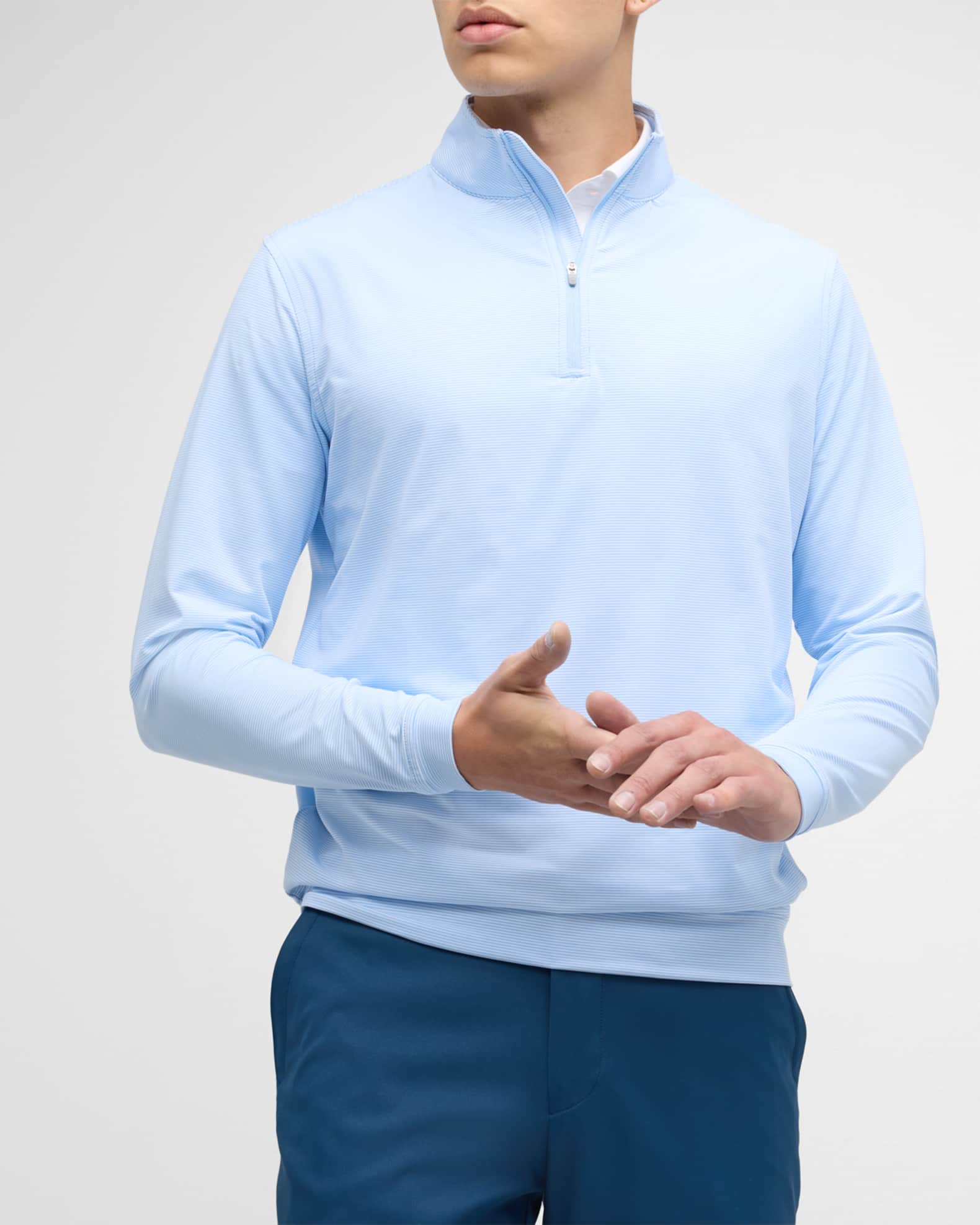 Peter Millar Men's Perth Micro-Stripe Half-Zip Sweater | Neiman Marcus