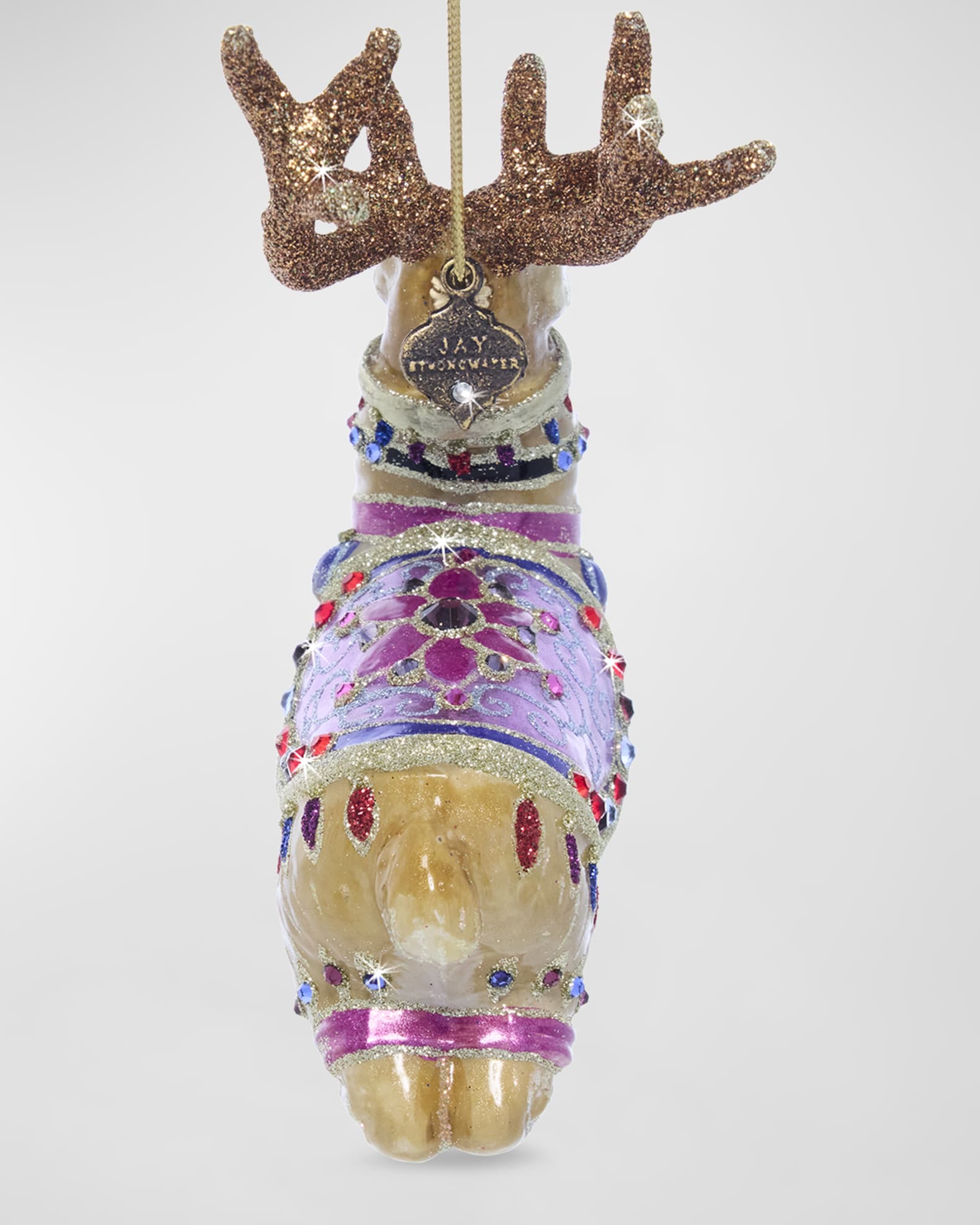 Jay Strongwater Prancer Reindeer Glass Christmas Ornament | Neiman Marcus
